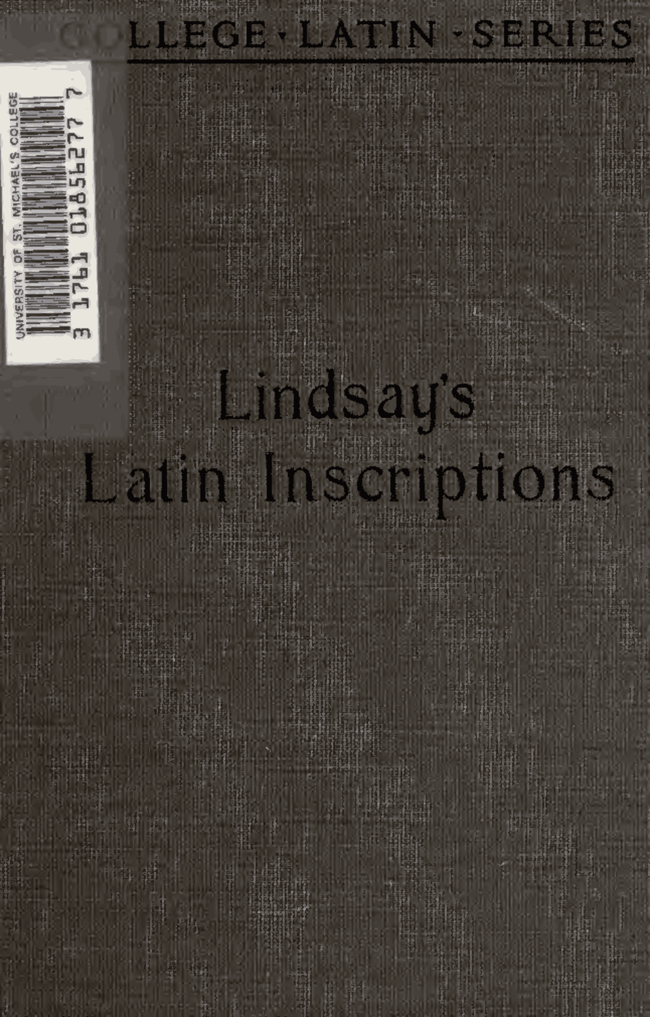 Lindsay's Latin Inscriptions | Resúmenes de Epigrafía | Docsity
