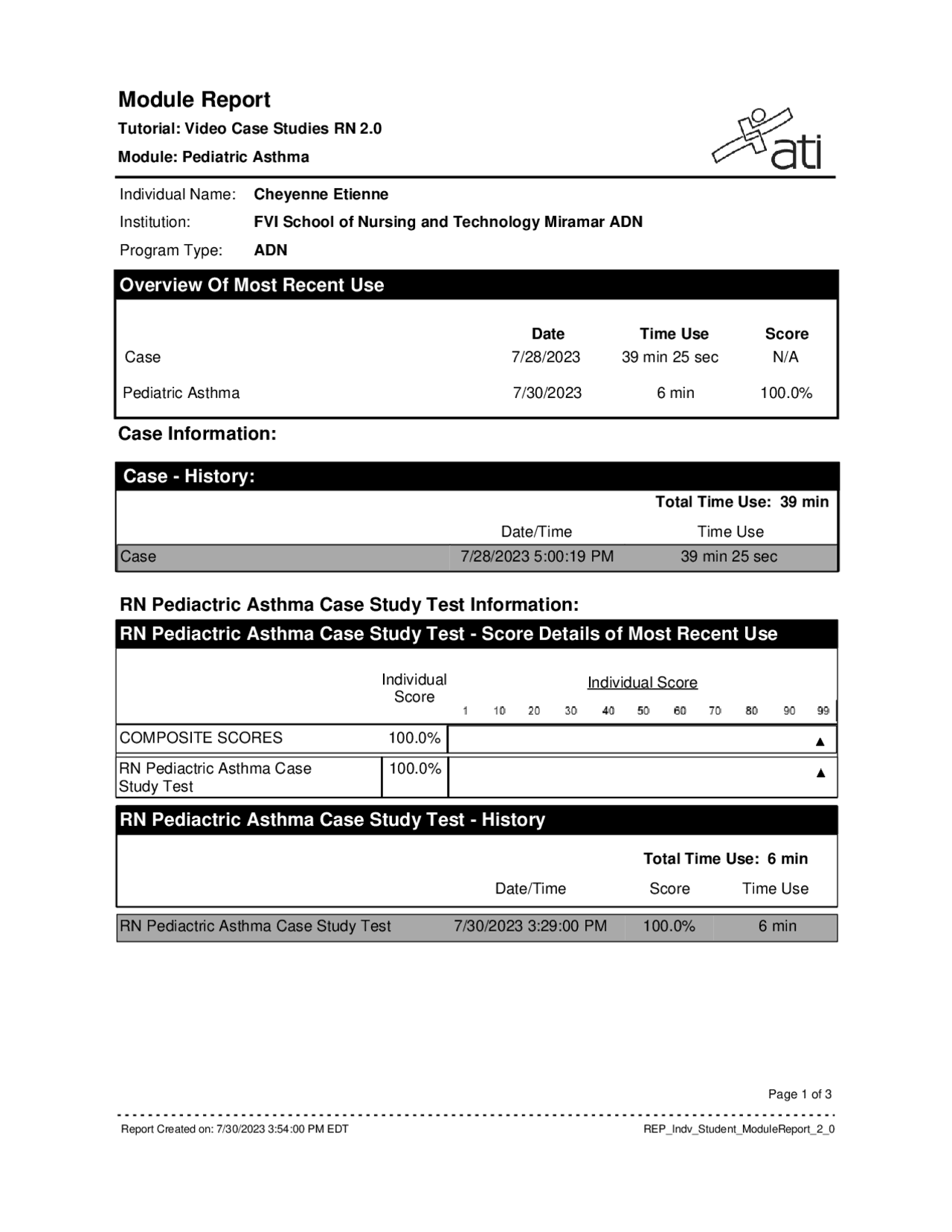 Ati assignment module report | Assignments Nursing | Docsity