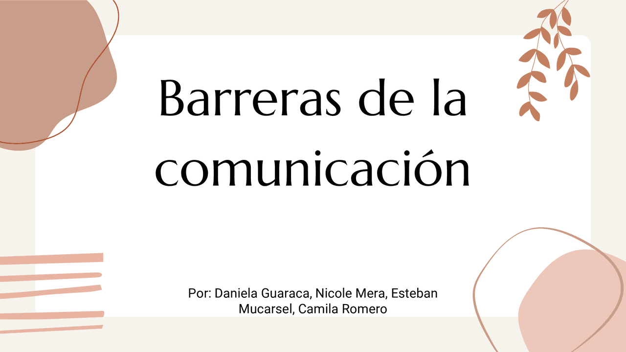 Barreras Comunicacion Diapositivas De Comunicación Docsity