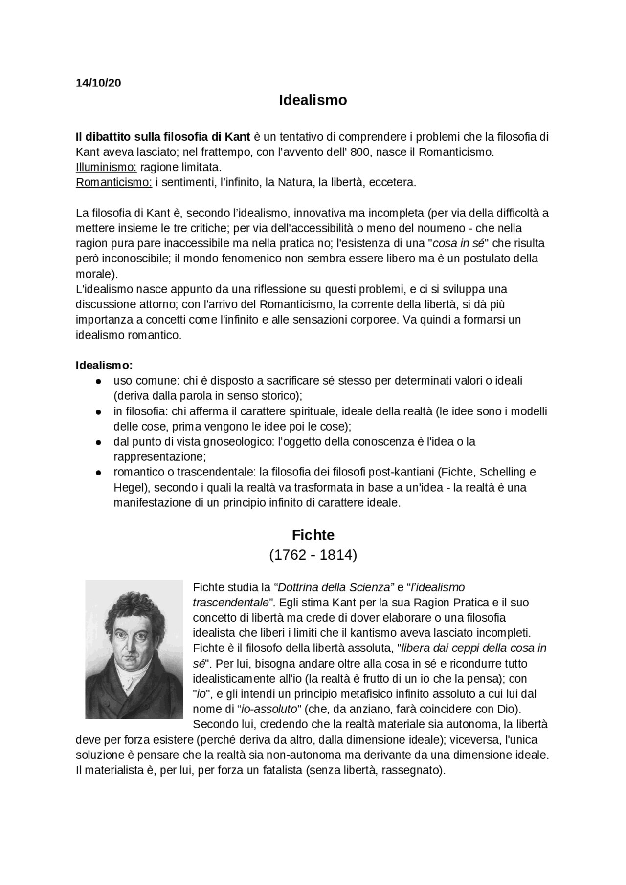 Appunti Sullidealismo Ed Hegel Appunti Di Filosofia Docsity