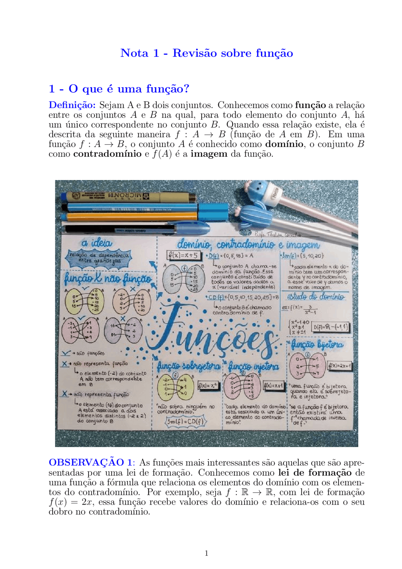 Revisão Sobre Função Resumos Cálculo Docsity