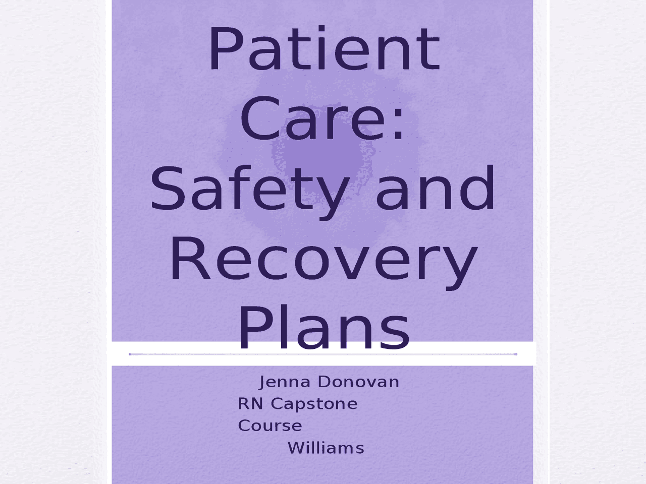 Patient Care: Safety and Recovery Plans | Study notes Nursing | Docsity