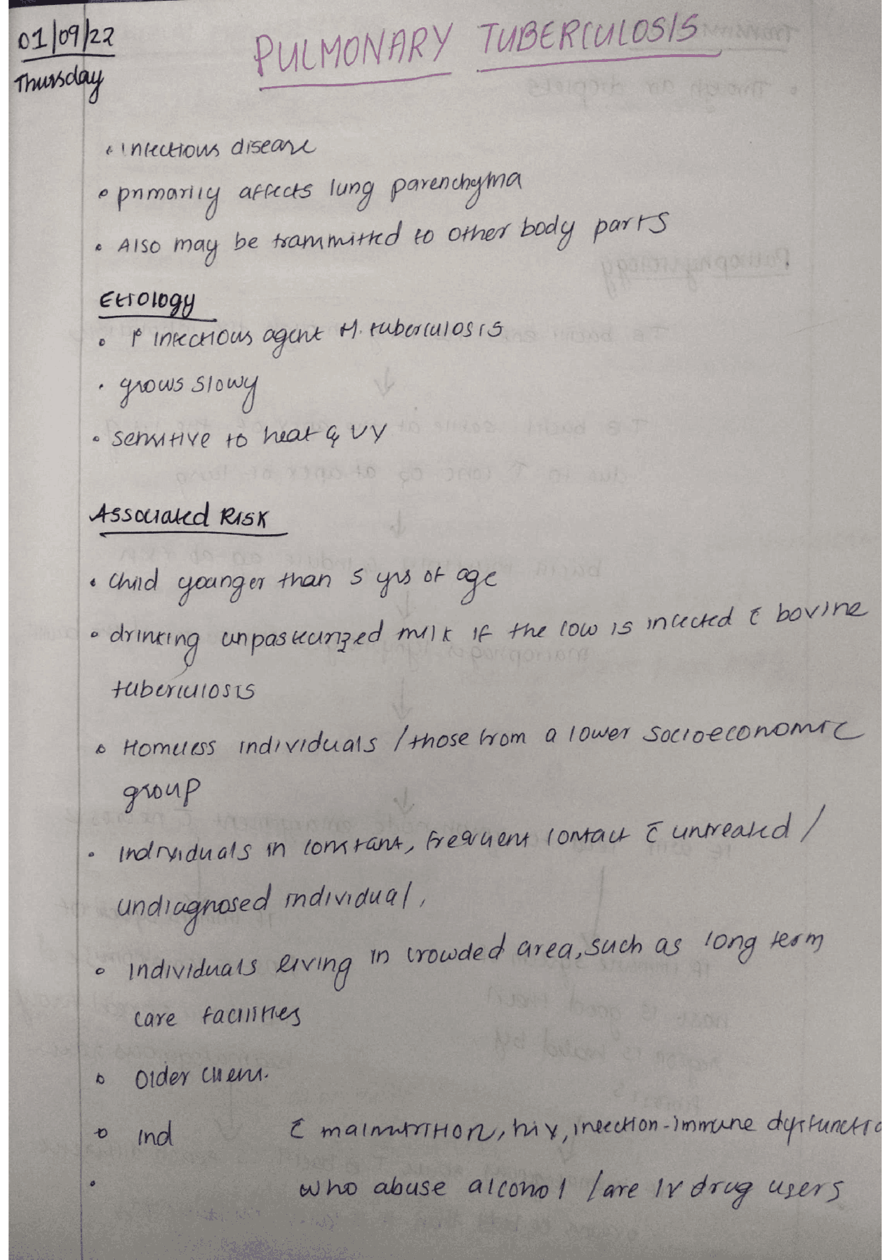 Msn Condition Pulmonary Tuberculosis 2023 Exams Nursing Docsity