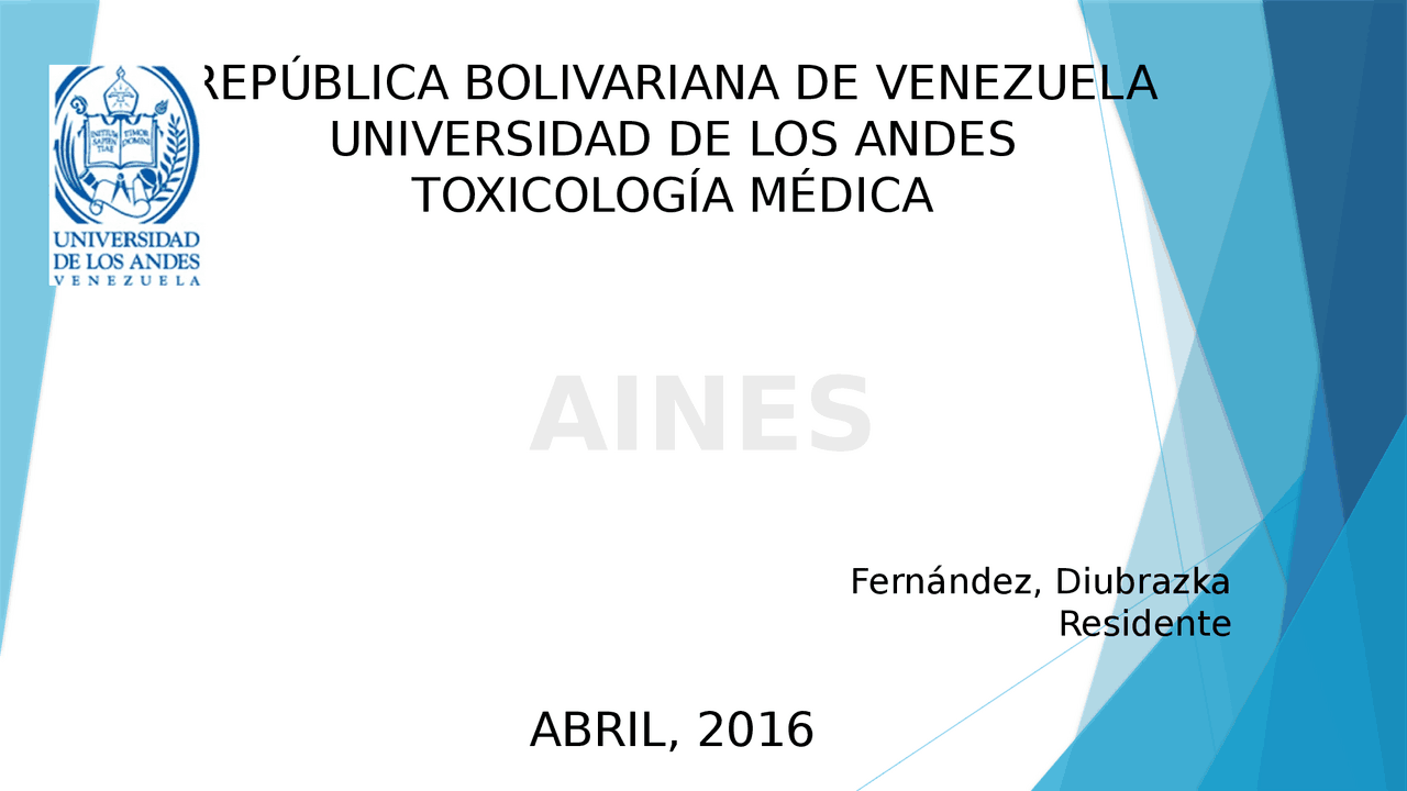 Toxicologia Aines Manejo Intoxicacion Diapositivas De Toxicología