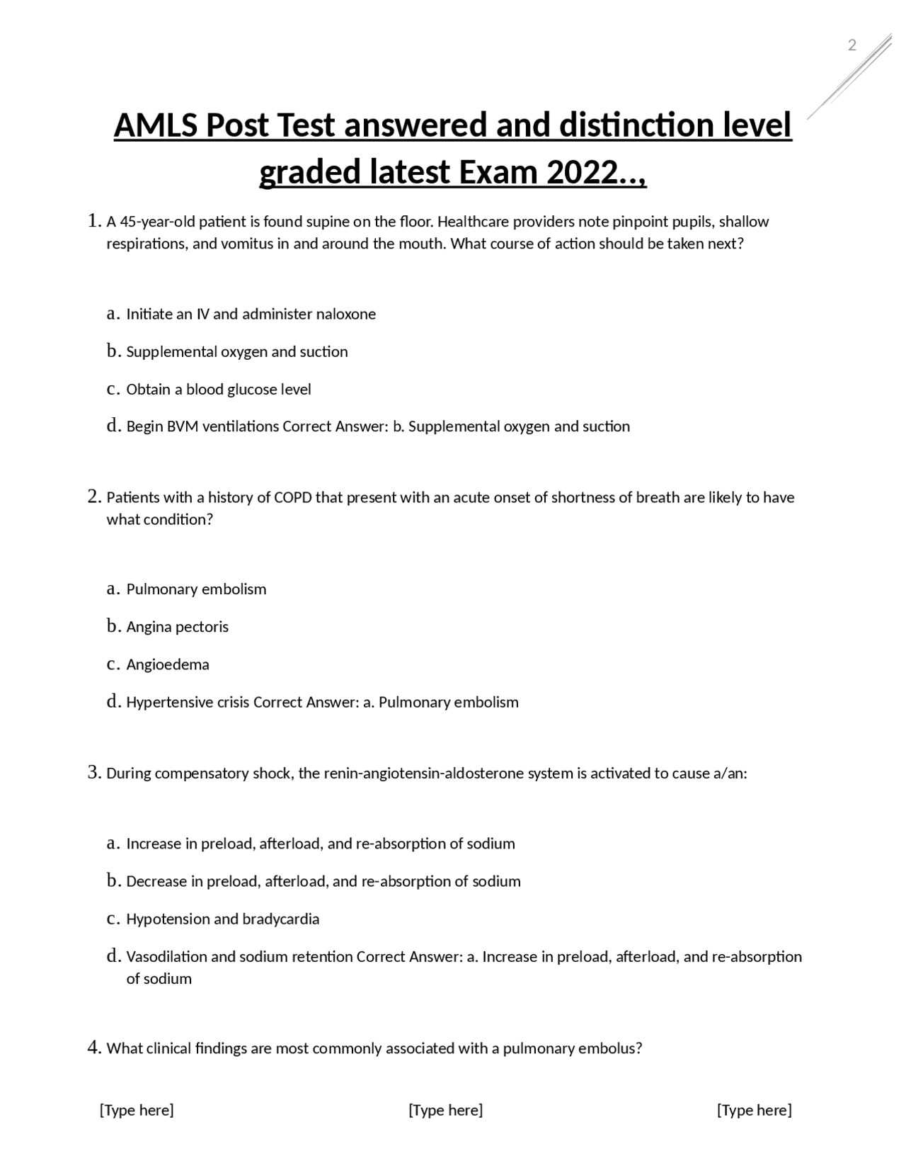 AMLS Post Test answered and distinction level graded latest 2022 ...