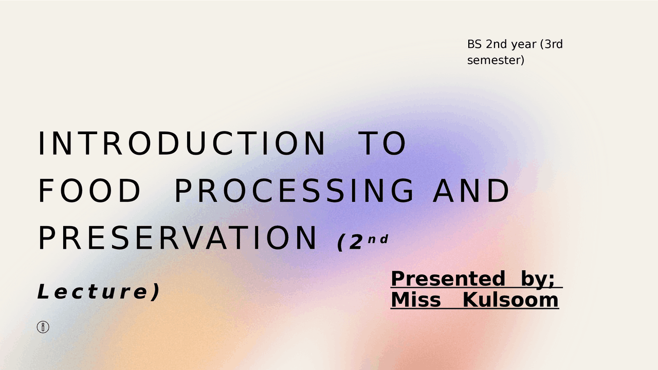 Raw Material Specification Lecture Notes Food Science And Technology
