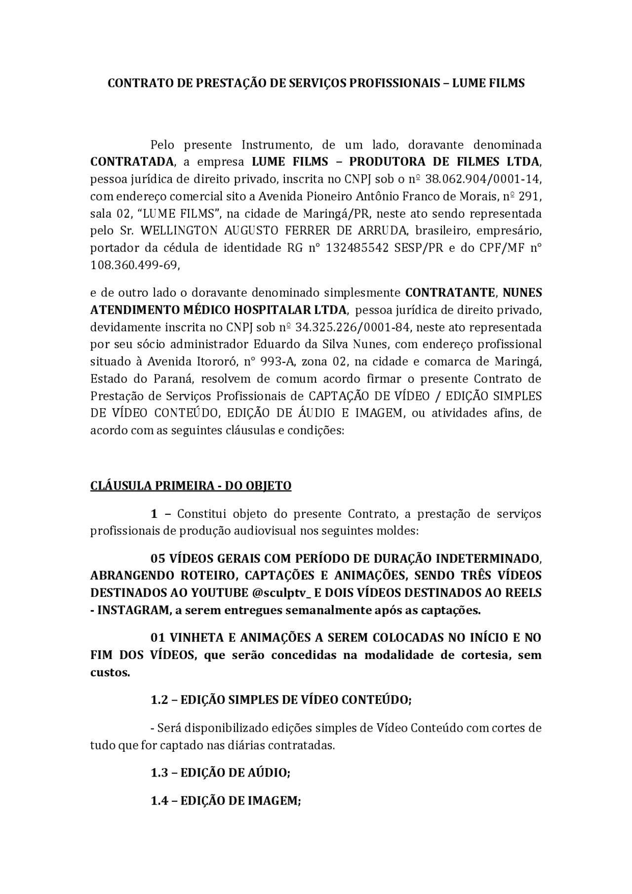 Modelo Contrato Para Operadores Resumos Direito Falimentar Docsity