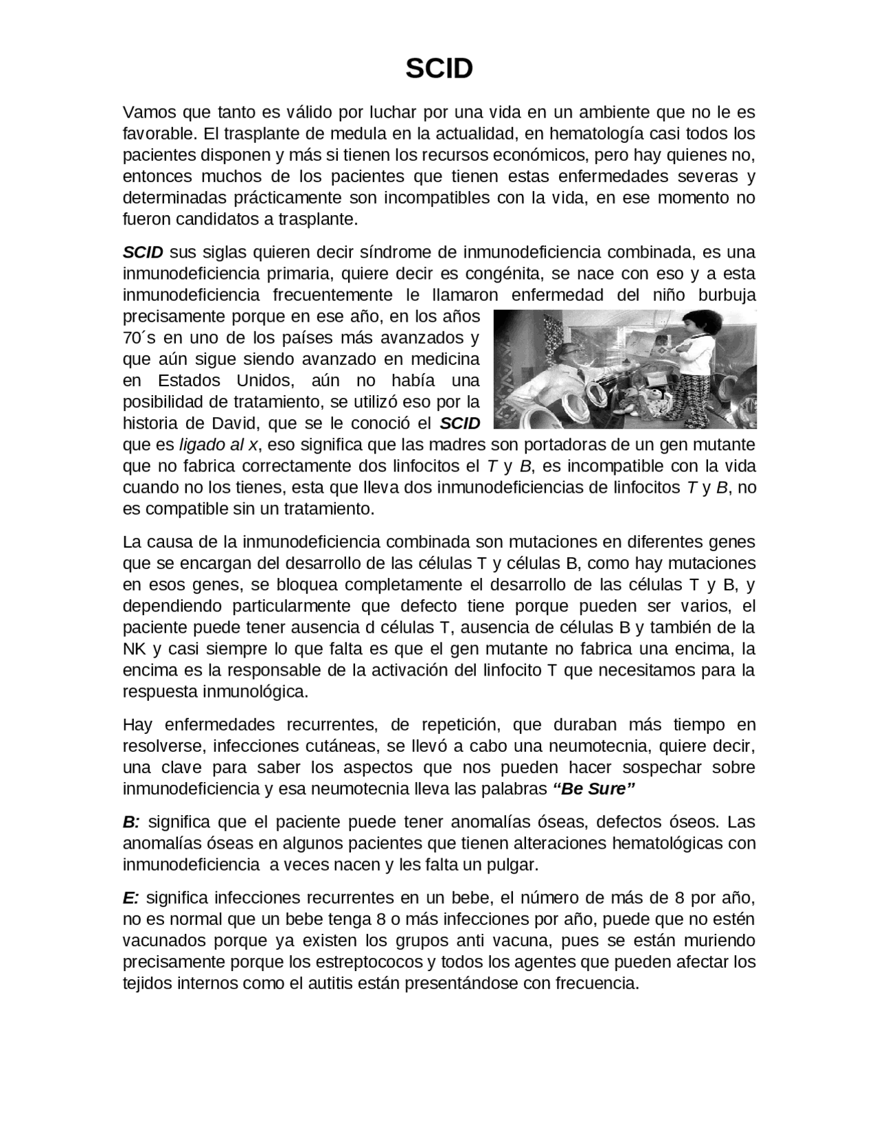 Scid Síndrome De Inmunodeficiencia Combinada Apuntes De Inmunología