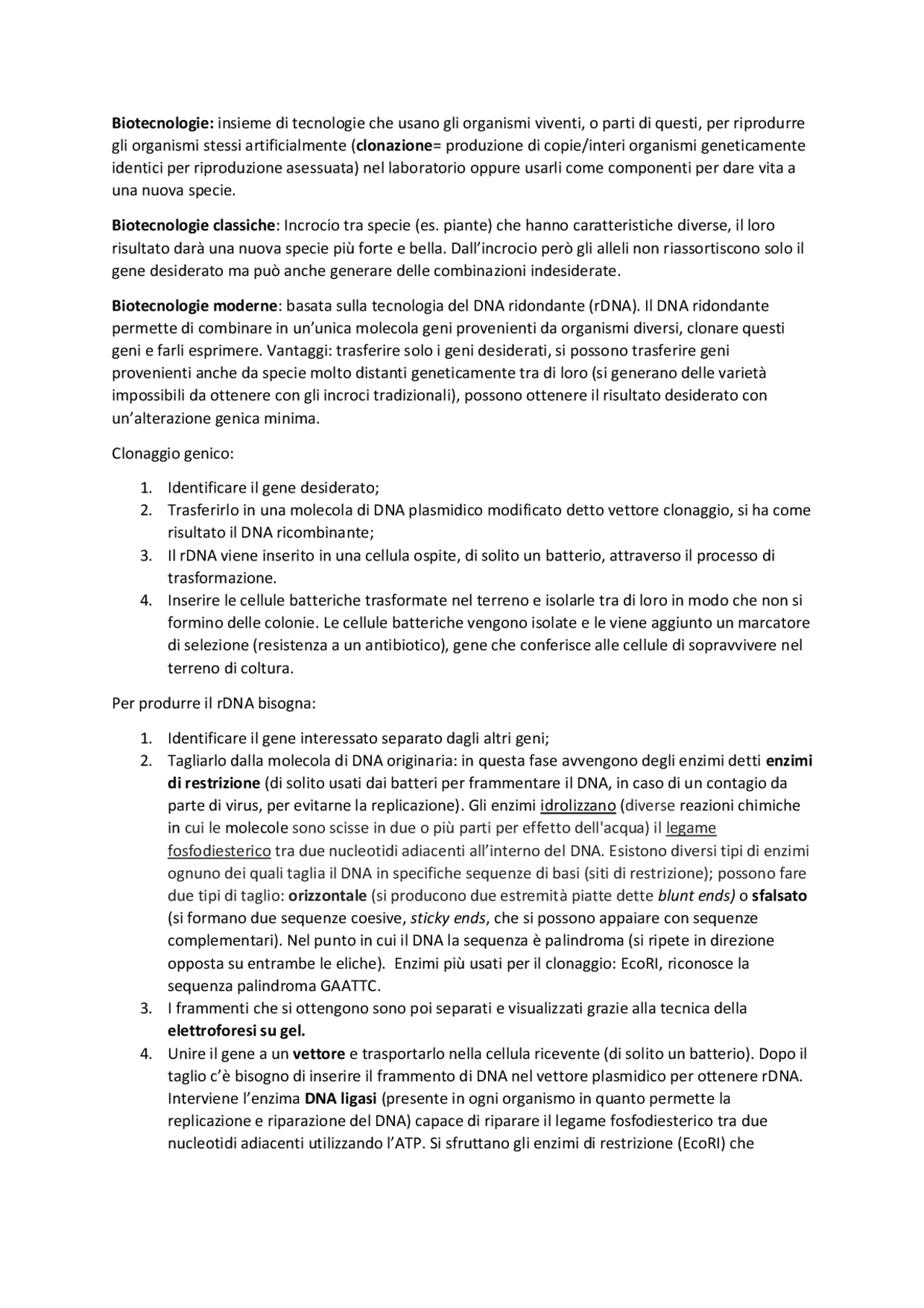 Biotecnologie Cosa Sono E Dove Si Usano Appunti Di Biologia Docsity