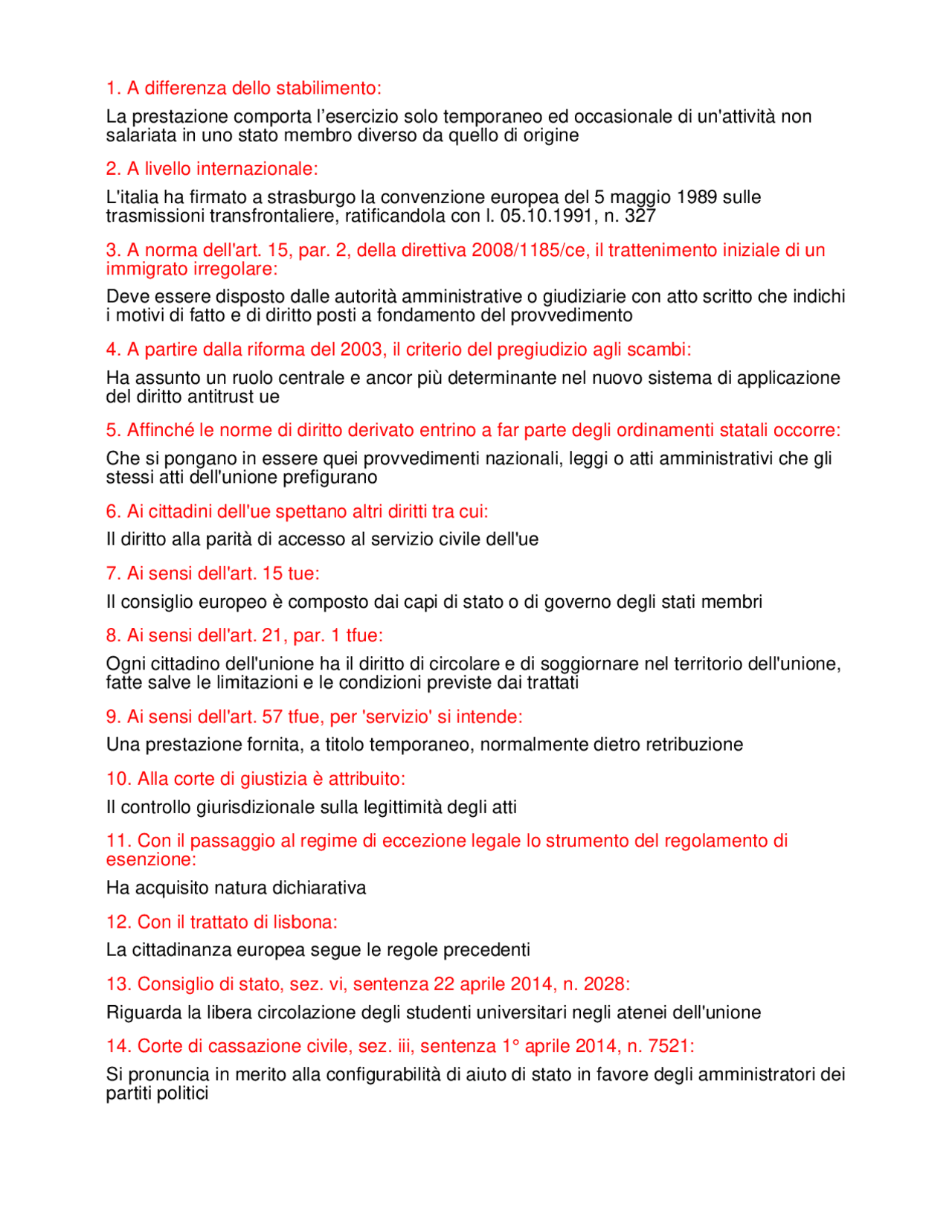 Paniere Diritto comunitario L22 Scienze motorie Pegaso Aggiornato | Panieri di Diritto ...