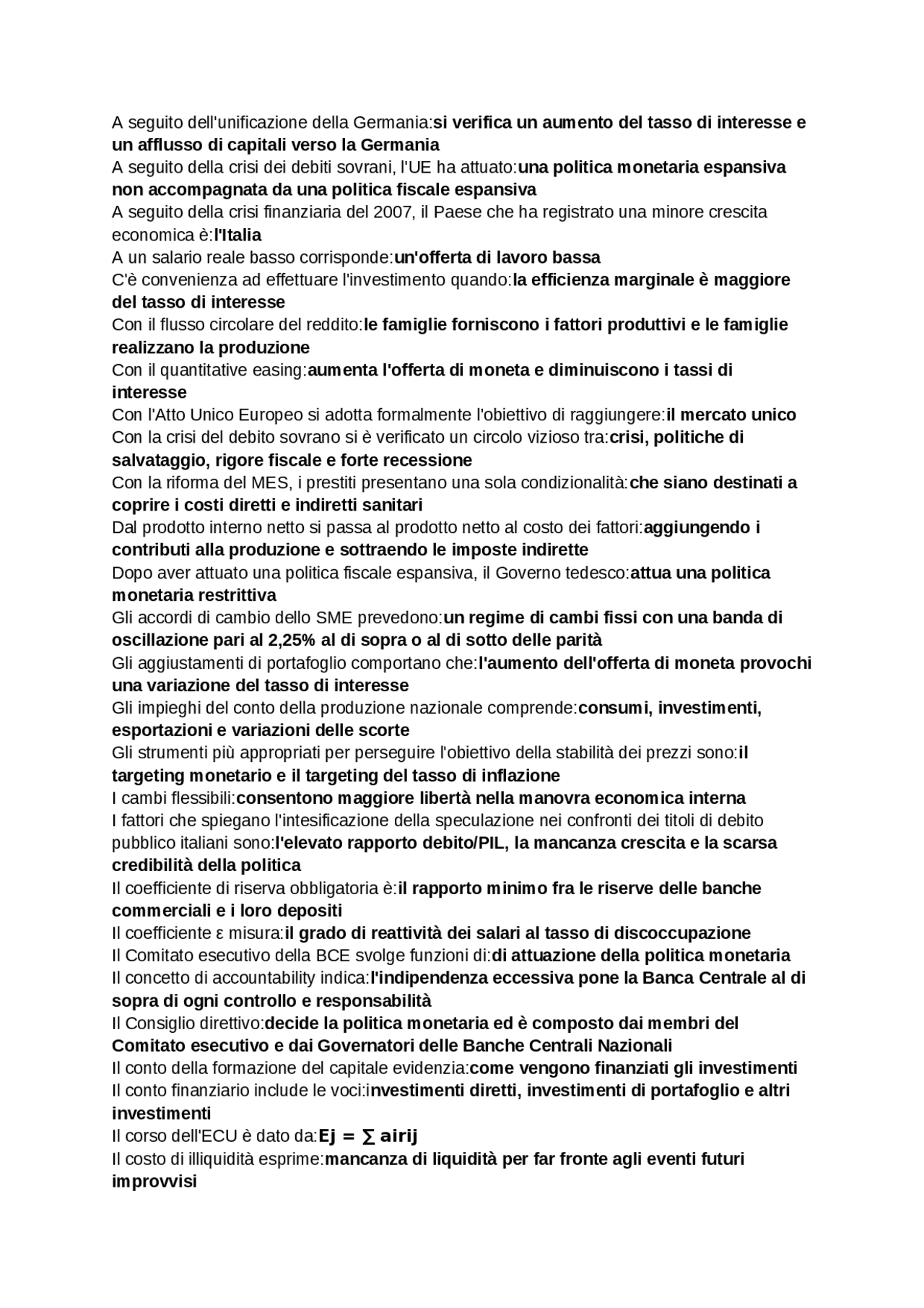 Macroeconomia, tutte le domande e risposte L36 Scienze politiche Unimercatorum | Panieri di ...