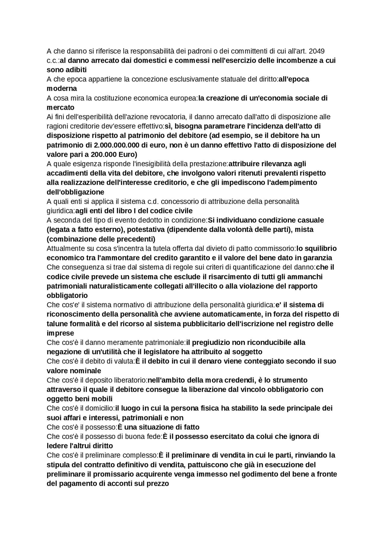 Diritto Privato, tutte le domande e risposte L36 Scienze politiche Unimercatorum | Panieri di ...