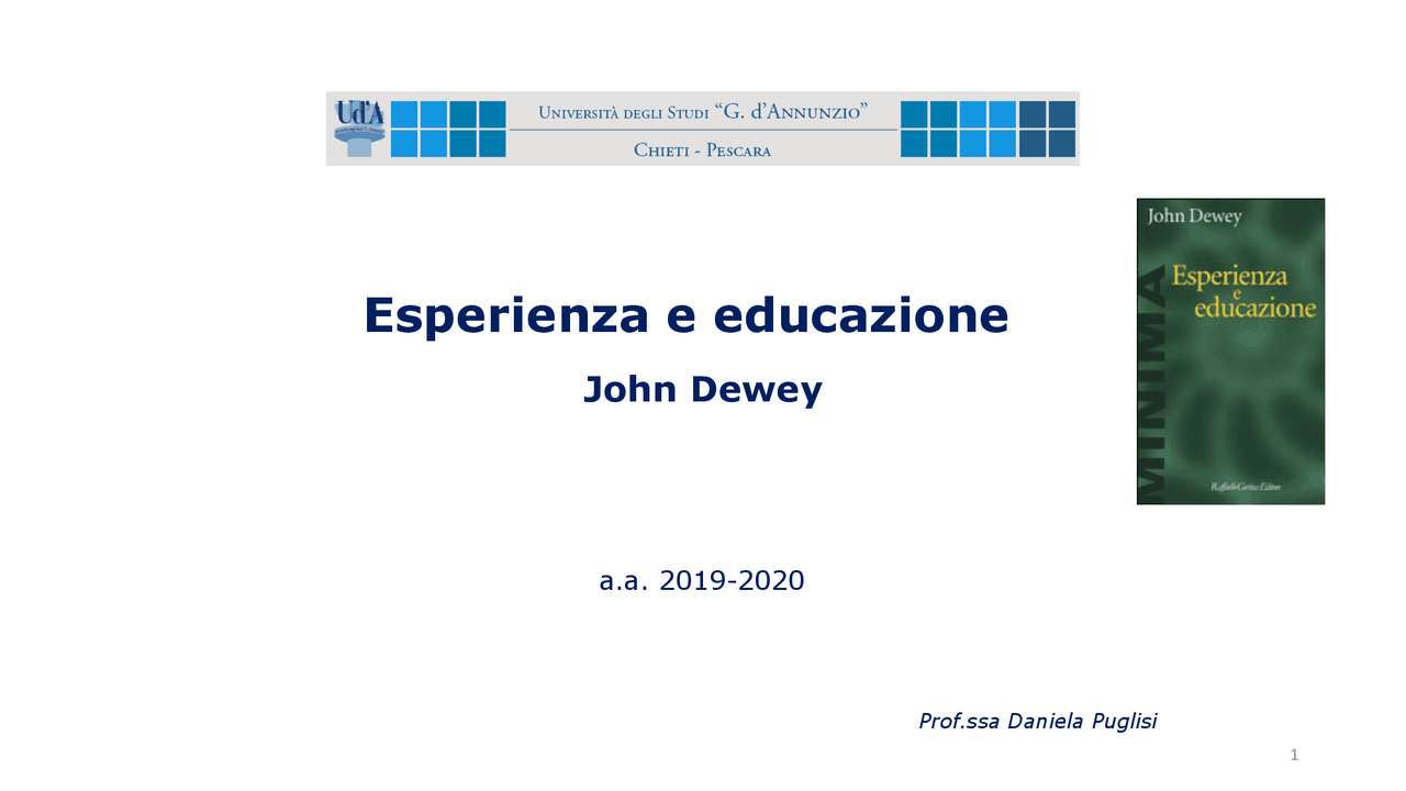 Riassunto Esperienza E Educazione Dewey Schemi E Mappe Concettuali Di