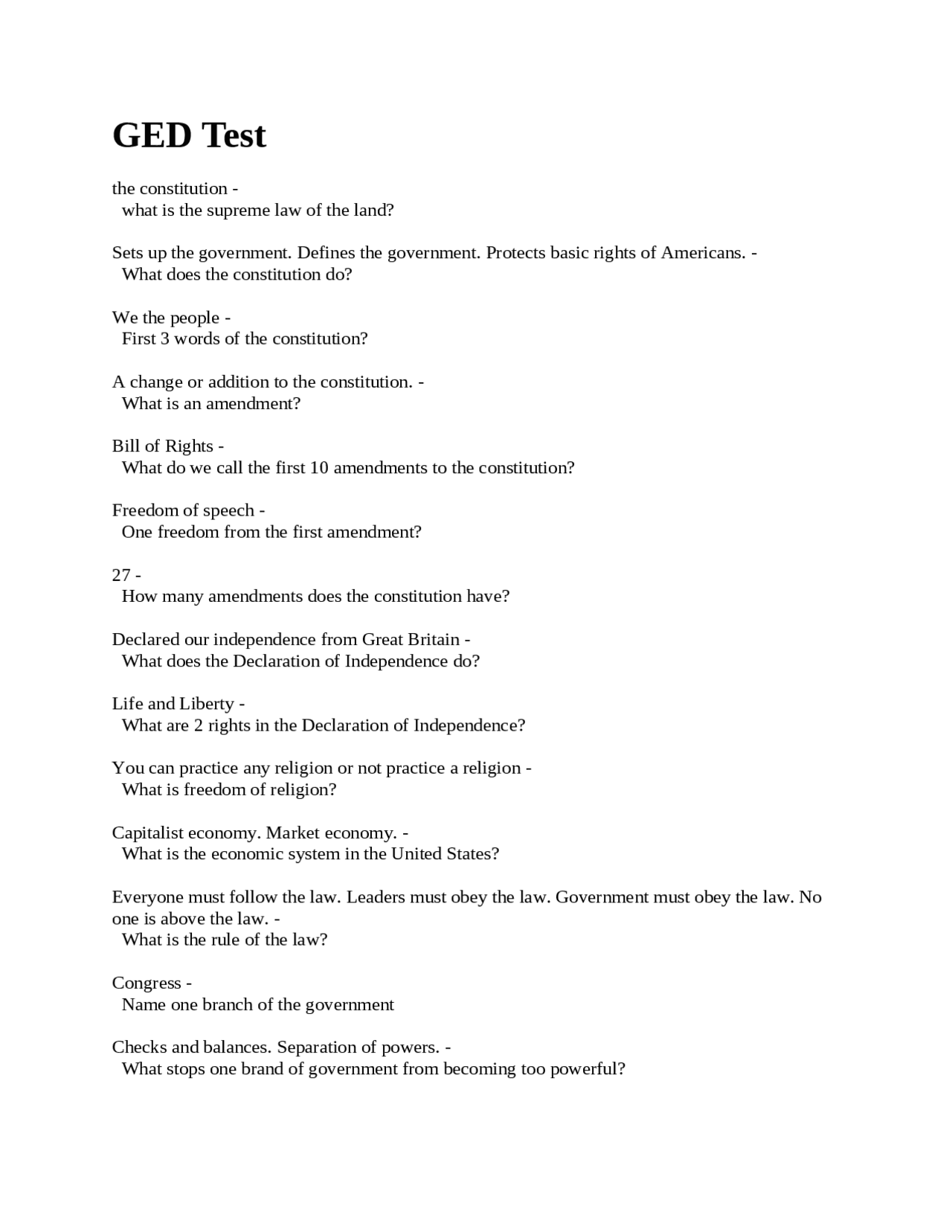 General Educational Development Test | Exams History | Docsity