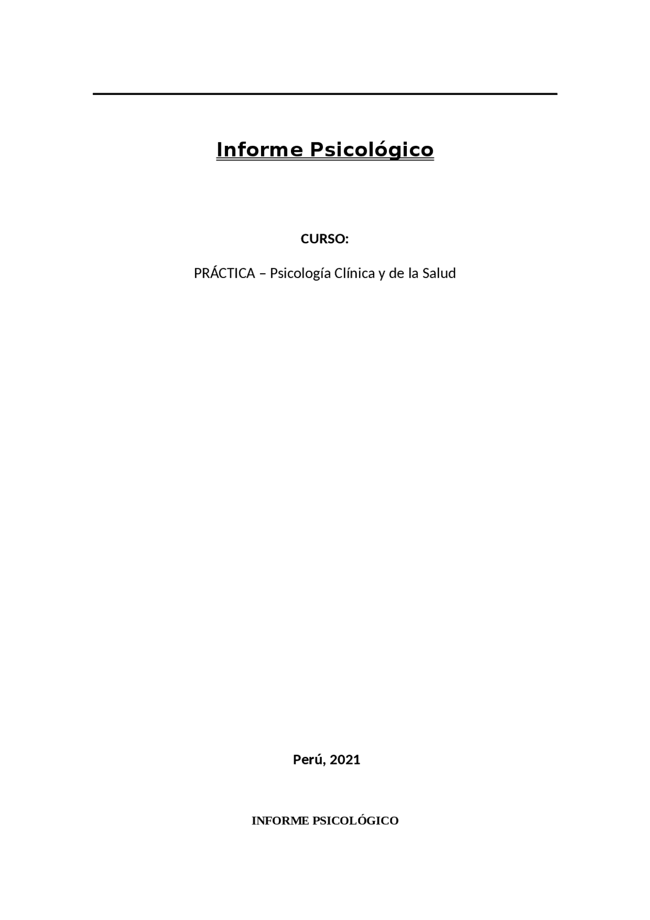Informe Psicológico Clínico Ejercicios De Psicología Clínica Docsity 6059