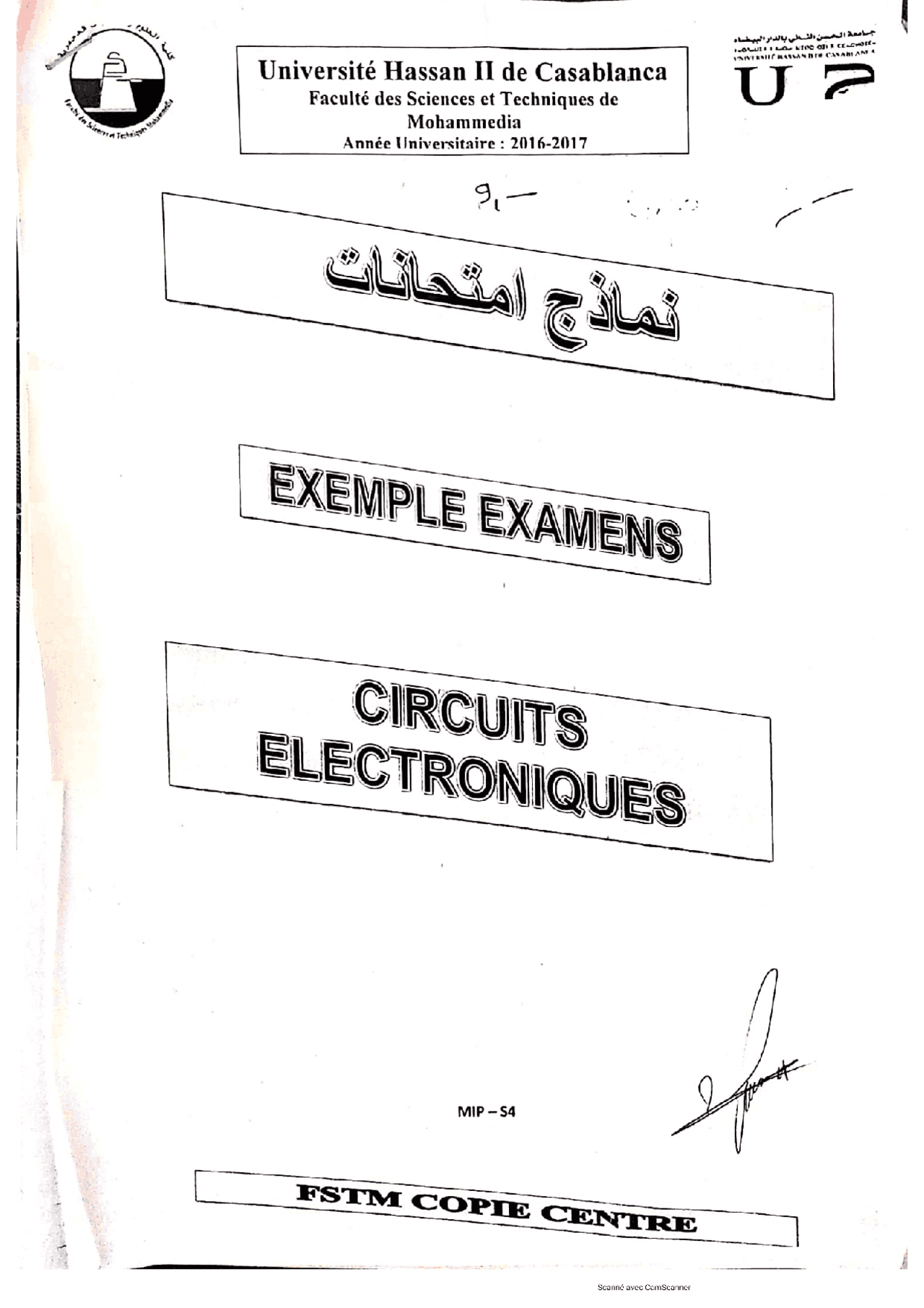 Circuits électriques Et électroniques Archive 1 Exams Electronics