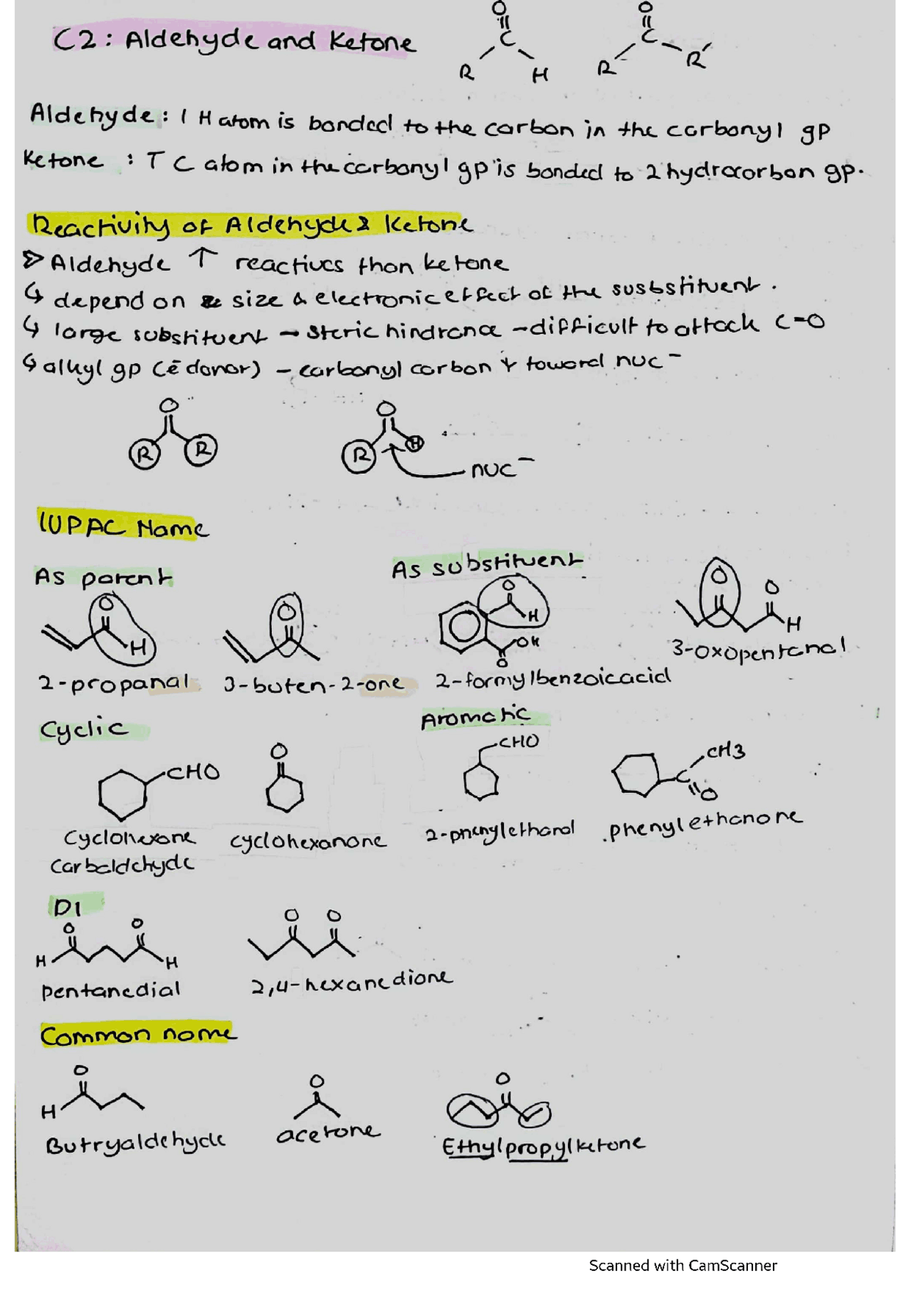 Organic Chmmistry Notes | Study notes Organic Chemistry | Docsity