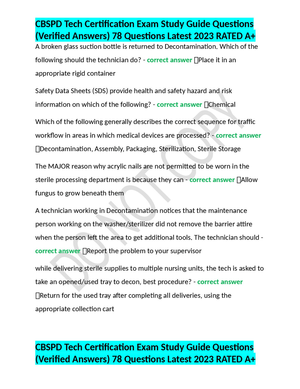 Cbspd Technician Study Guide