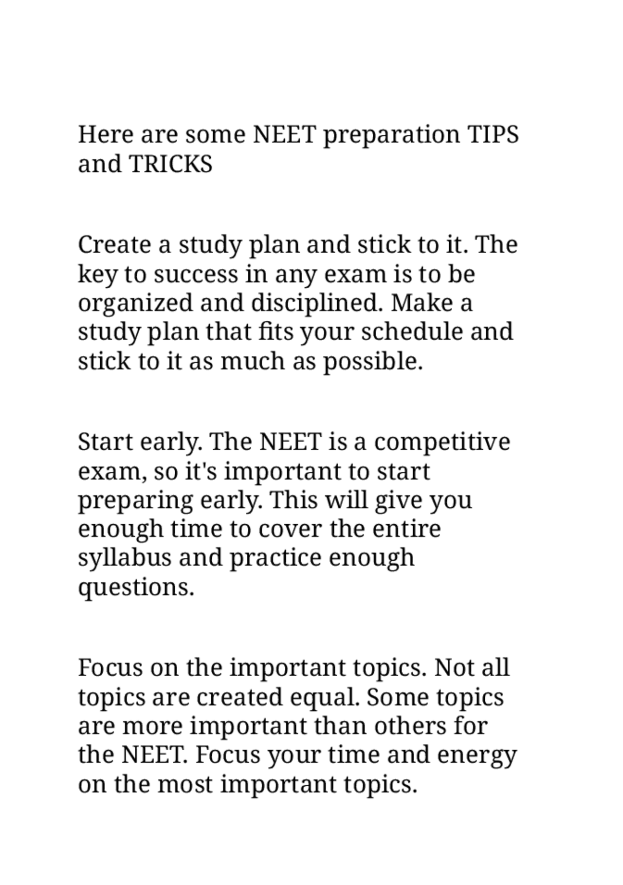 Tips and tricks for NEET students. we hope this become a turning point ...