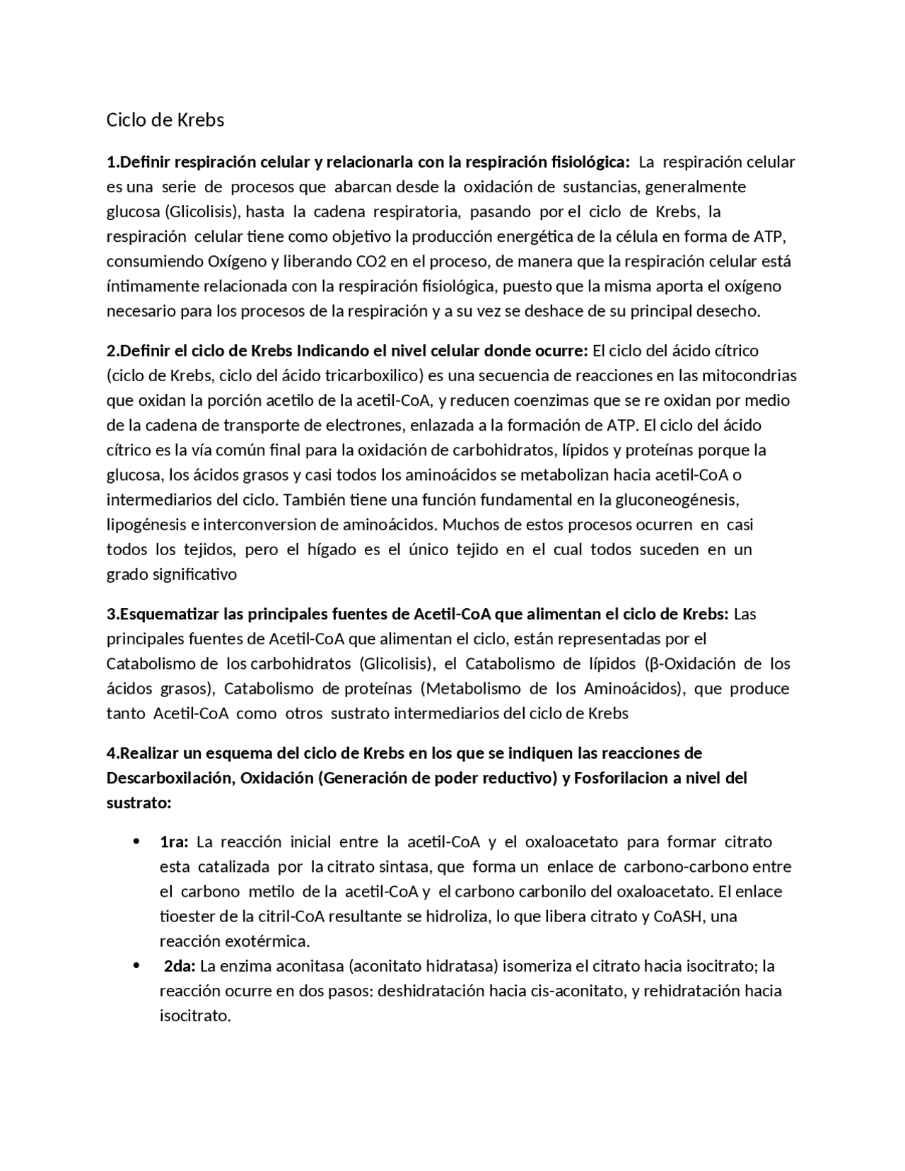 Ciclo De Krebs Apuntes De Clases Apuntes De Medicina Docsity
