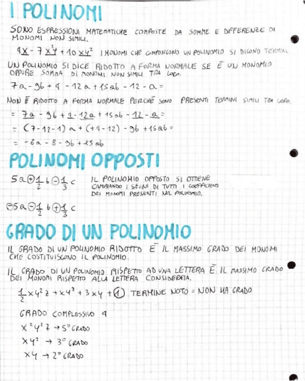 Polinomi, prodotti notevoli, potenze, scomposizione | Appunti di ...