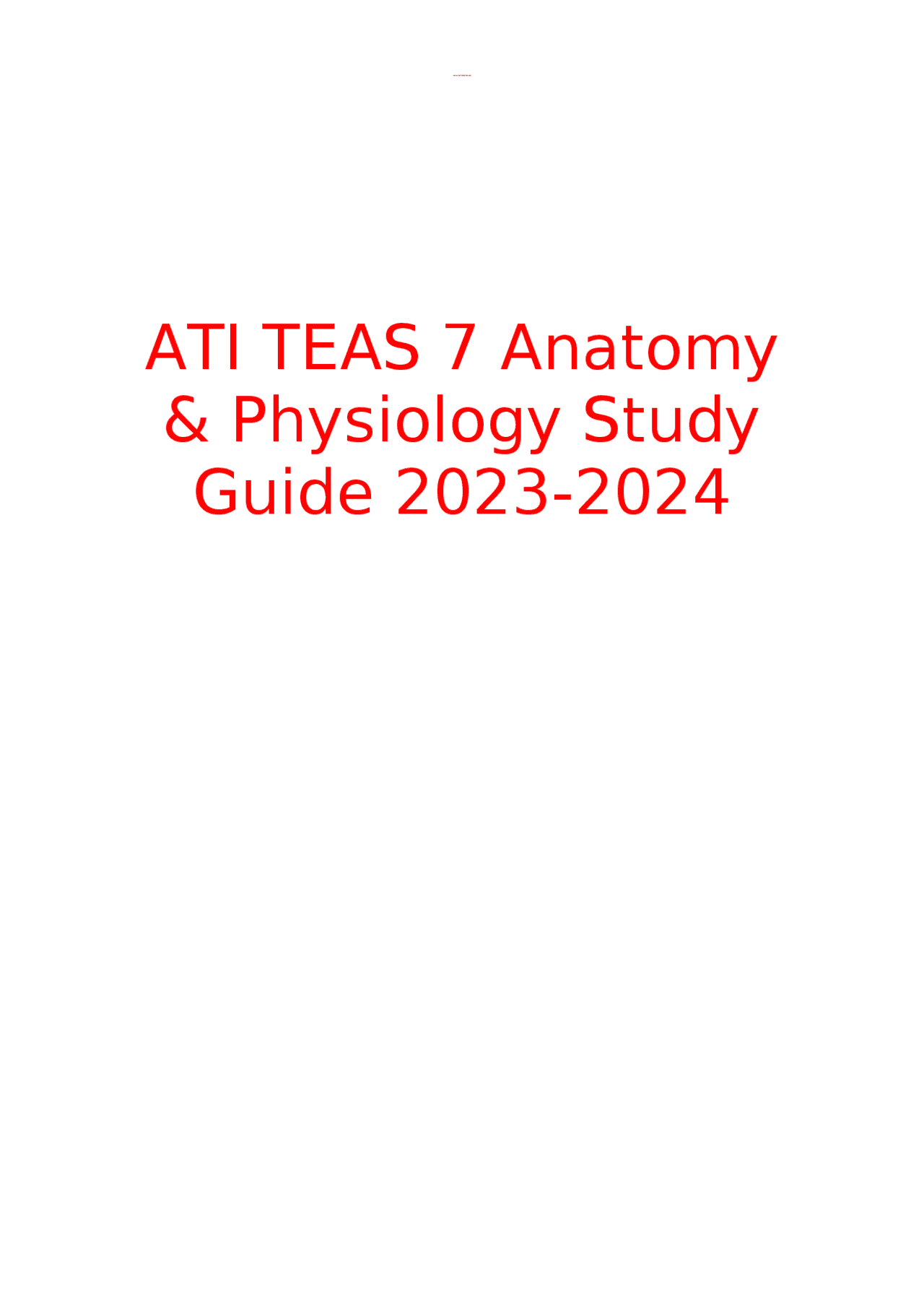 ATI TEAS 7 Anatomy & Physiology Study Guide 2023-2024 | Exams Nursing ...