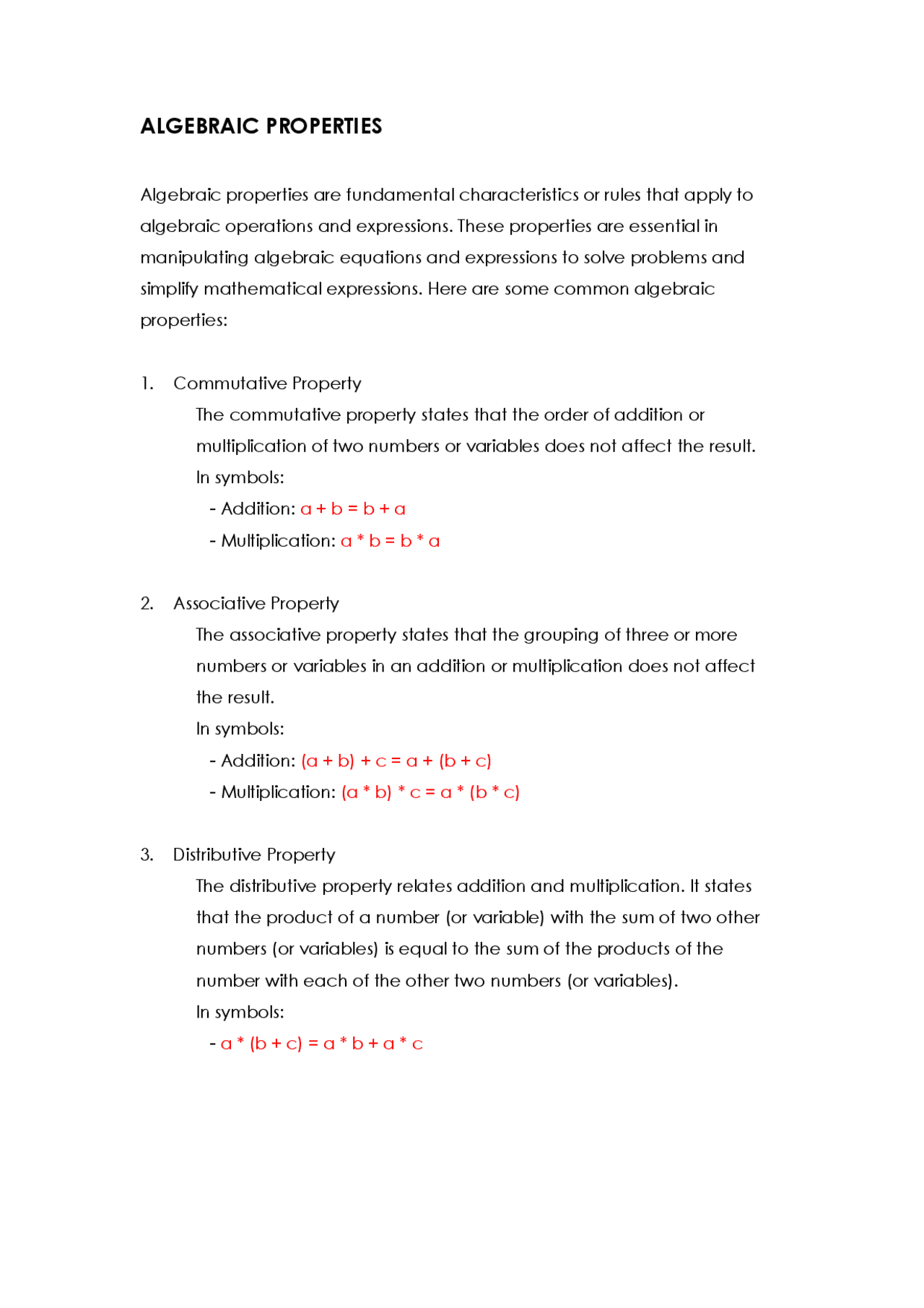 Introduction To Functions And Their Algebraic Properties Lecture