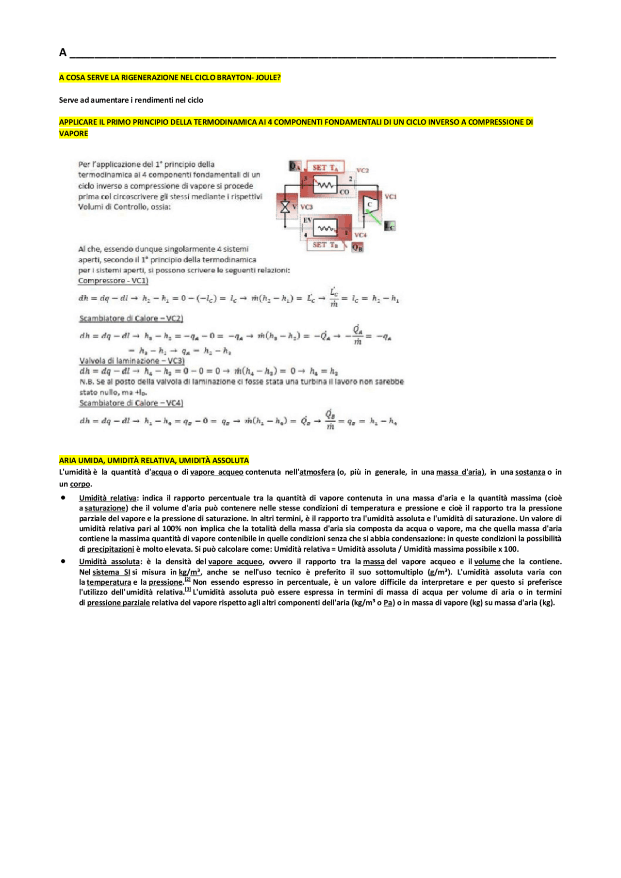 Fisica tecnica - Risposte Aperte - ESAME SUPERATO - AGGIORNATO ...