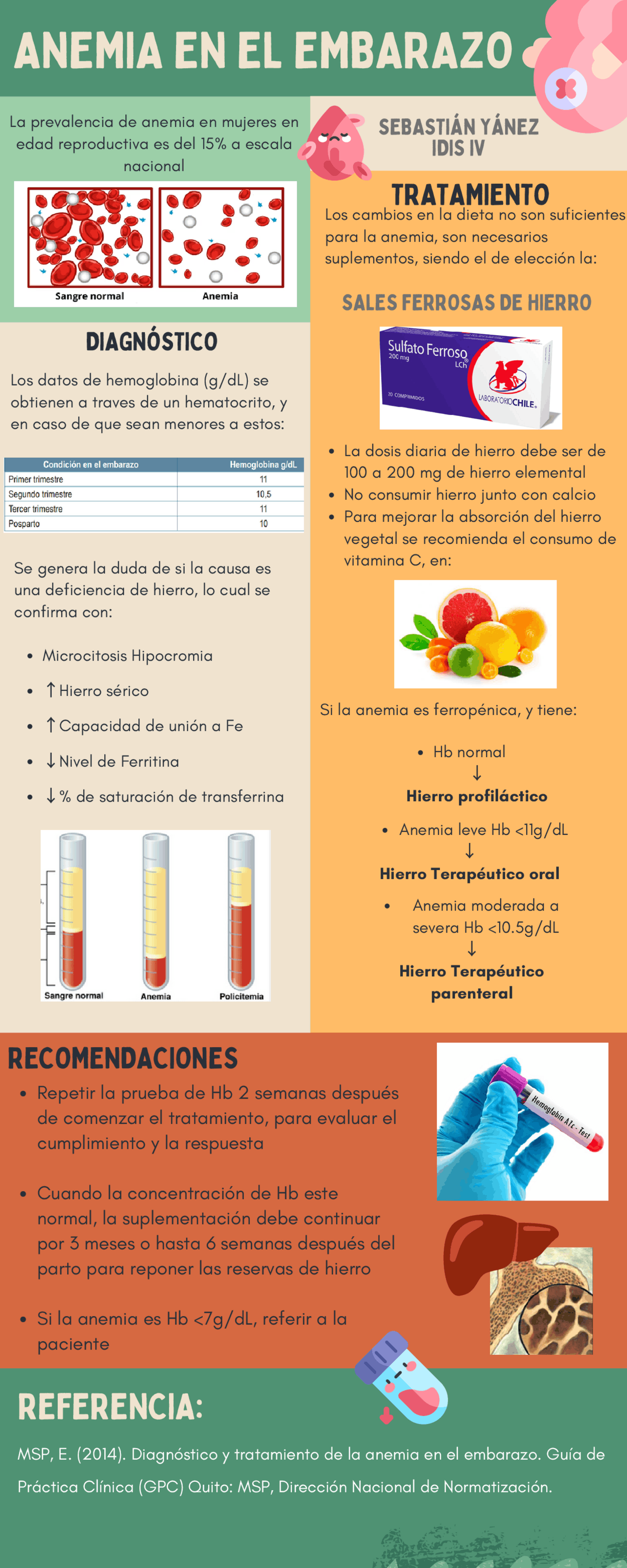 Infografía de anemia en embarazo | Esquemas y mapas conceptuales de ...