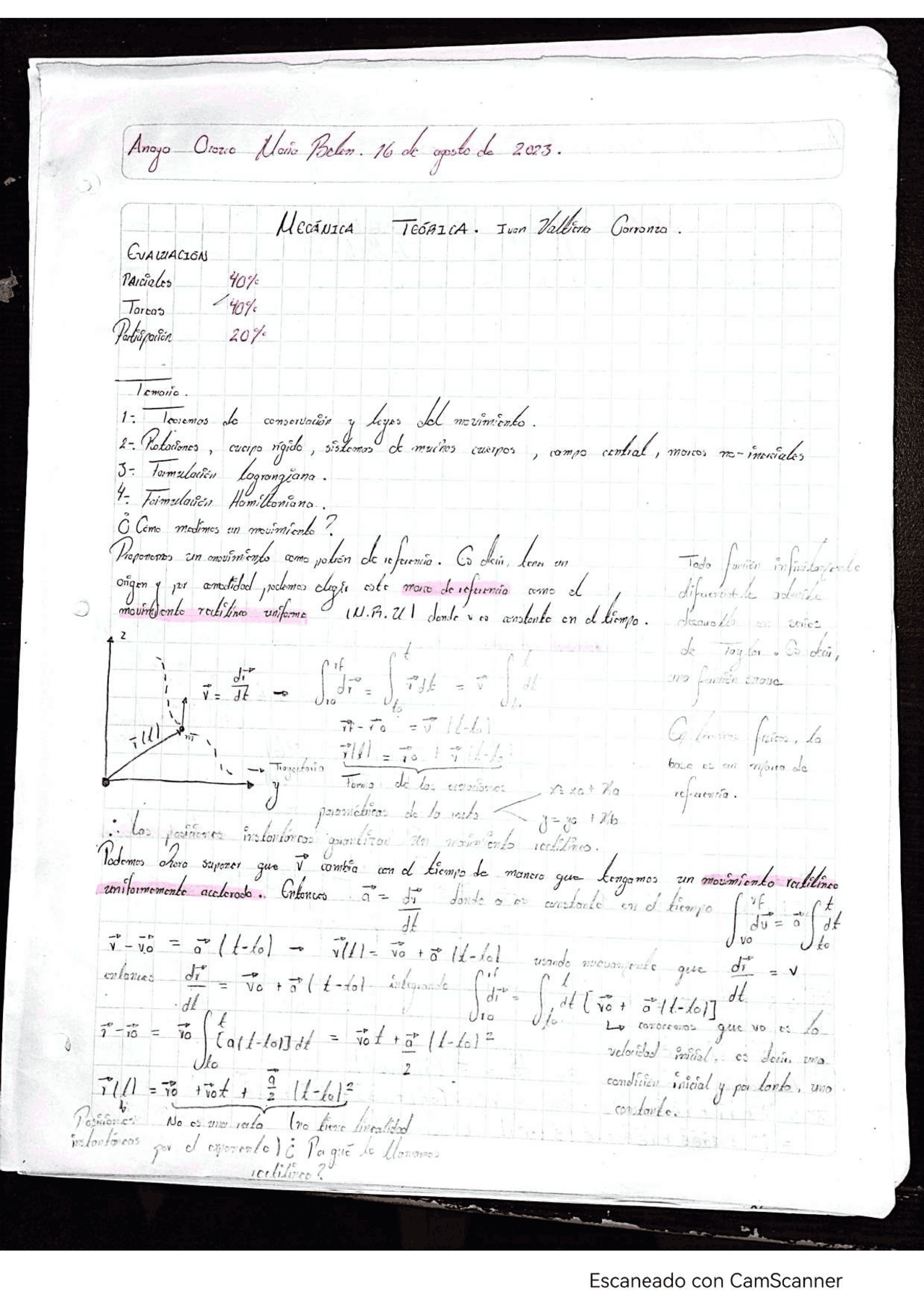 Notas de Mecánica teórica de los libros Goldstein y Marion | Apuntes de ...