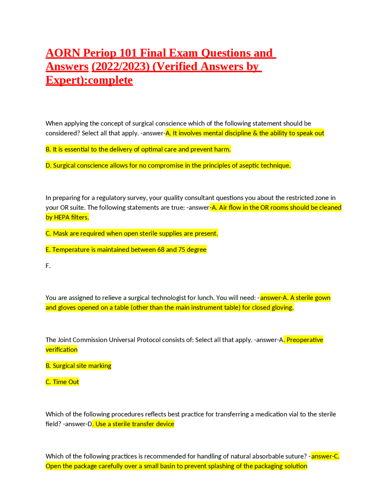 Nursing 706 Exam Questions and Answers (2023/2024) Verified Answers ...