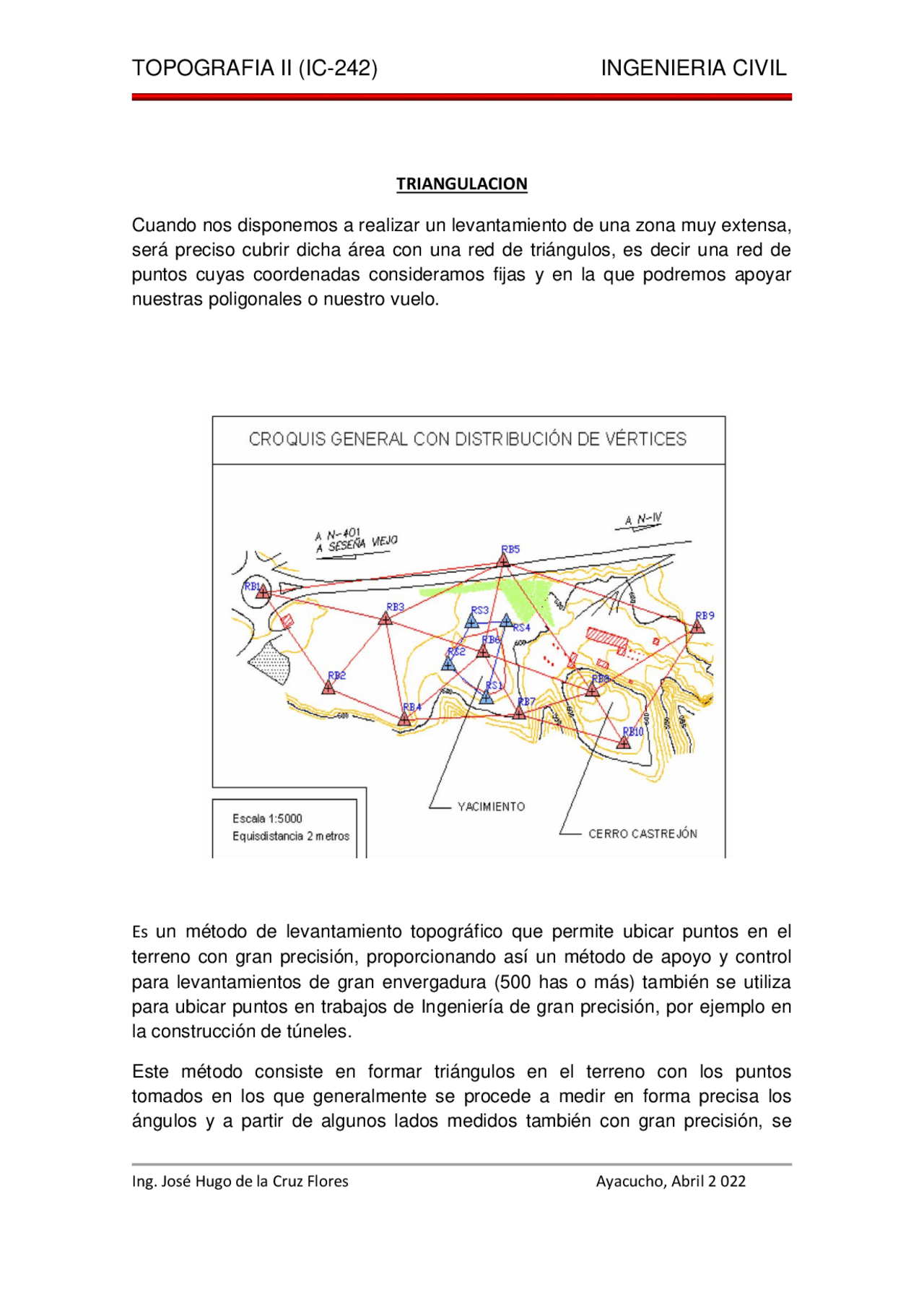Topografia general referente a la ingenieria | Monografías, Ensayos de Topografía | Docsity
