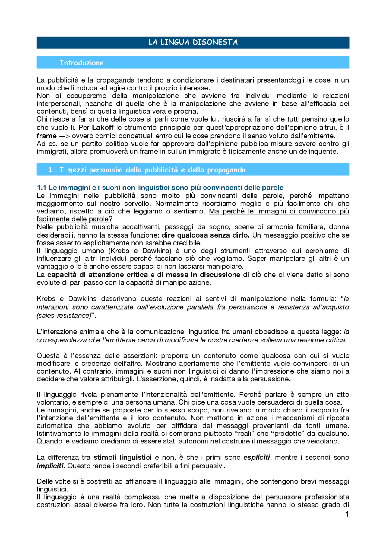 La lingua disonesta libro di E. Vallauri | Appunti di Linguistica | Docsity