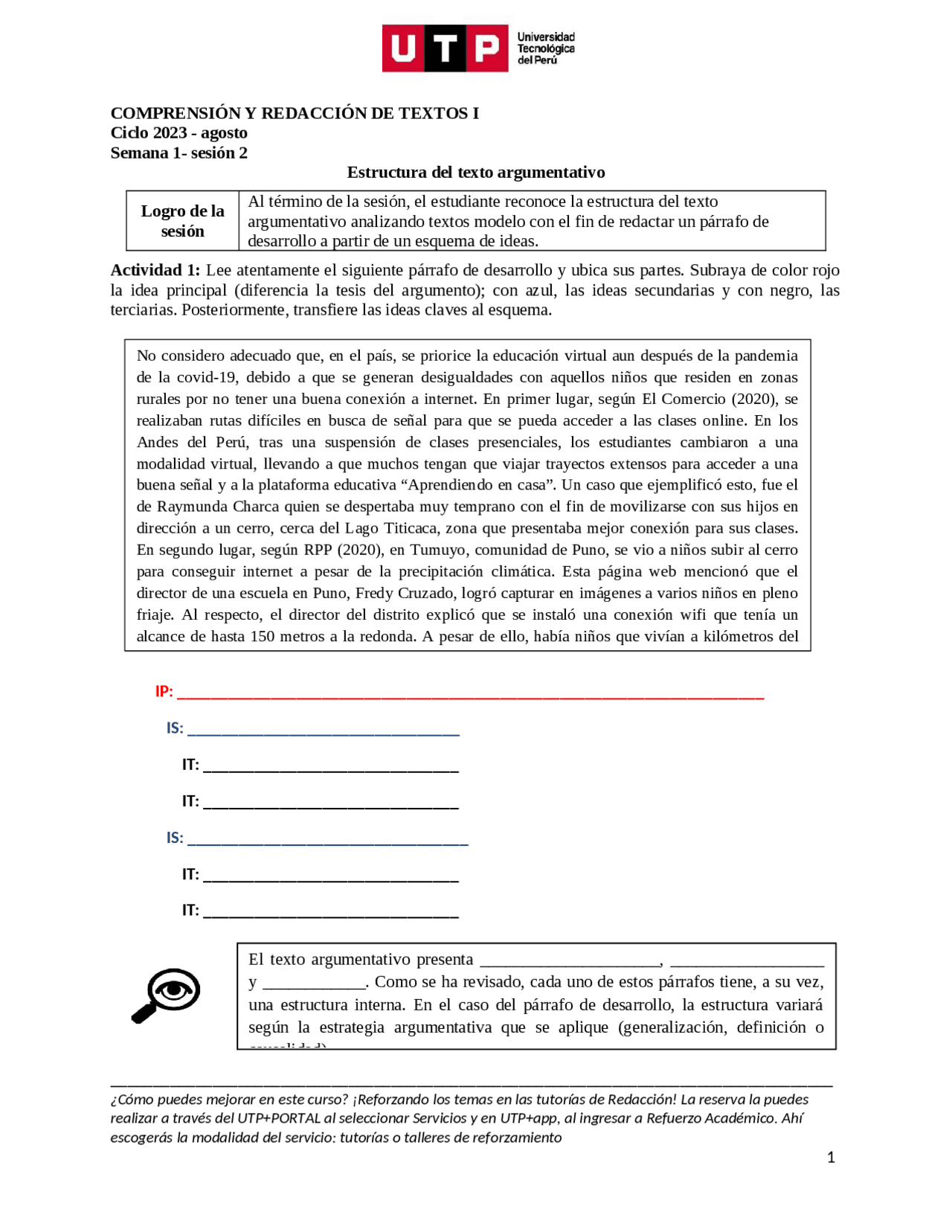 Comprensión y redacción de textos | Ejercicios de Derecho Documental | Docsity