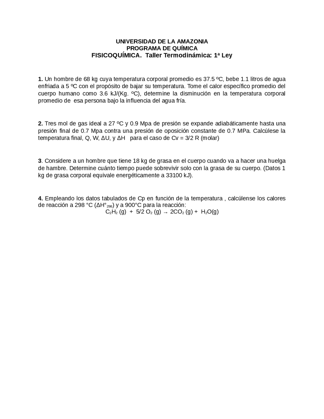 Taller Numero 3 De Ejercicios Apuntes De Química Docsity