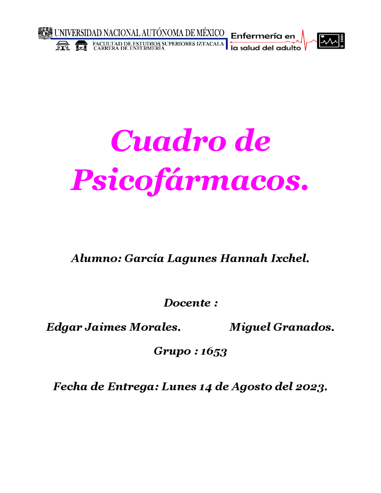 Fármacos Psicotropicos Apuntes De Farmacología Docsity