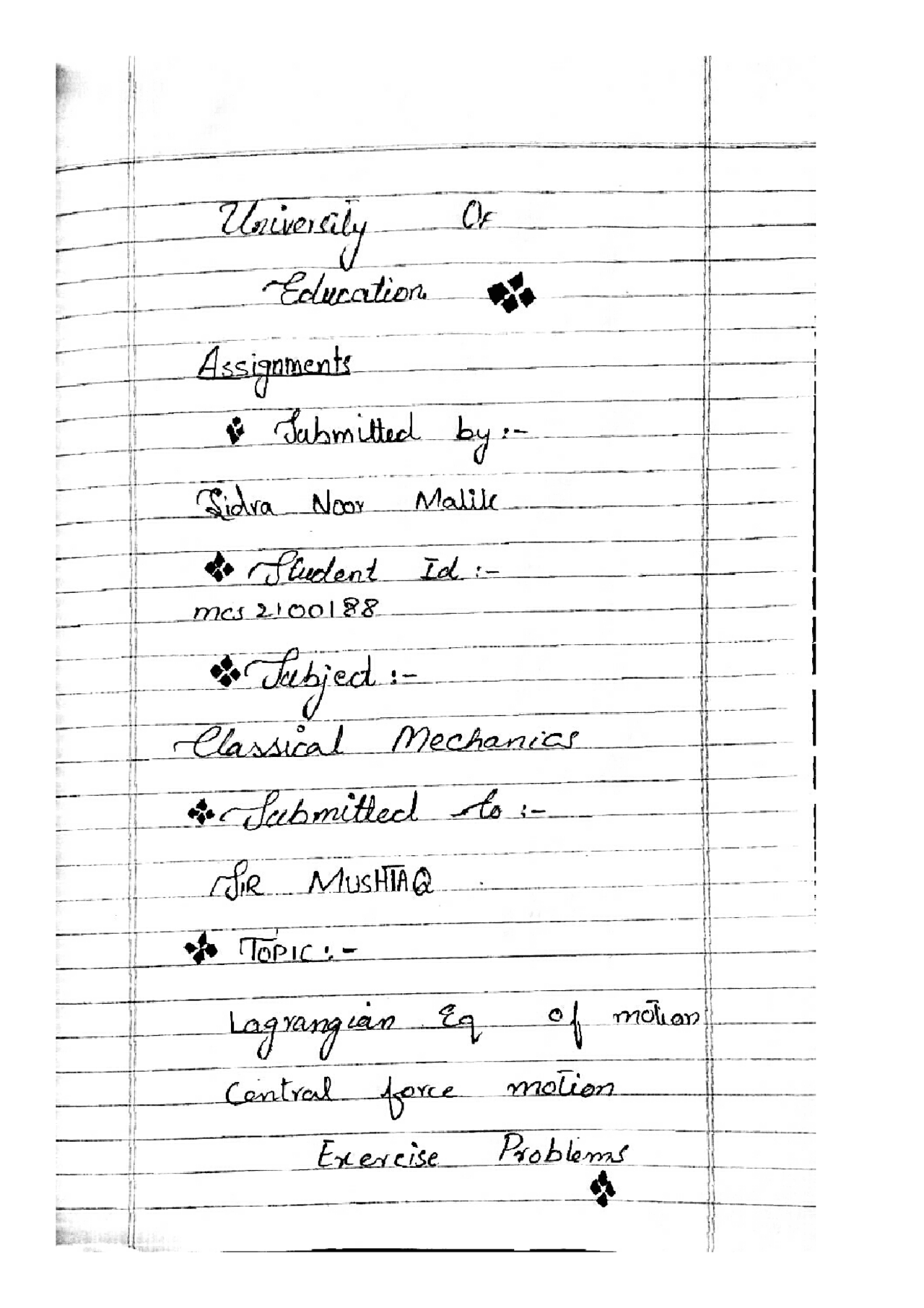 Classical mechanics notes | Cheat Sheet Physics | Docsity
