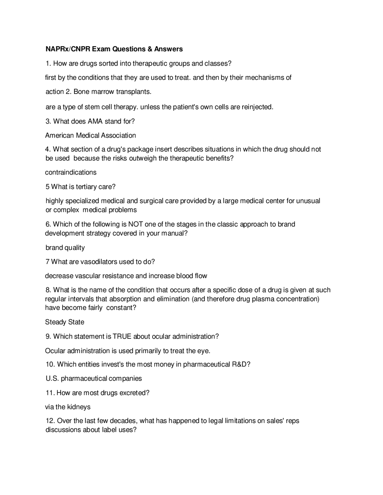 NAPRx/CNPR Exam180Questions & Answers most recent update 2023/2024 ...