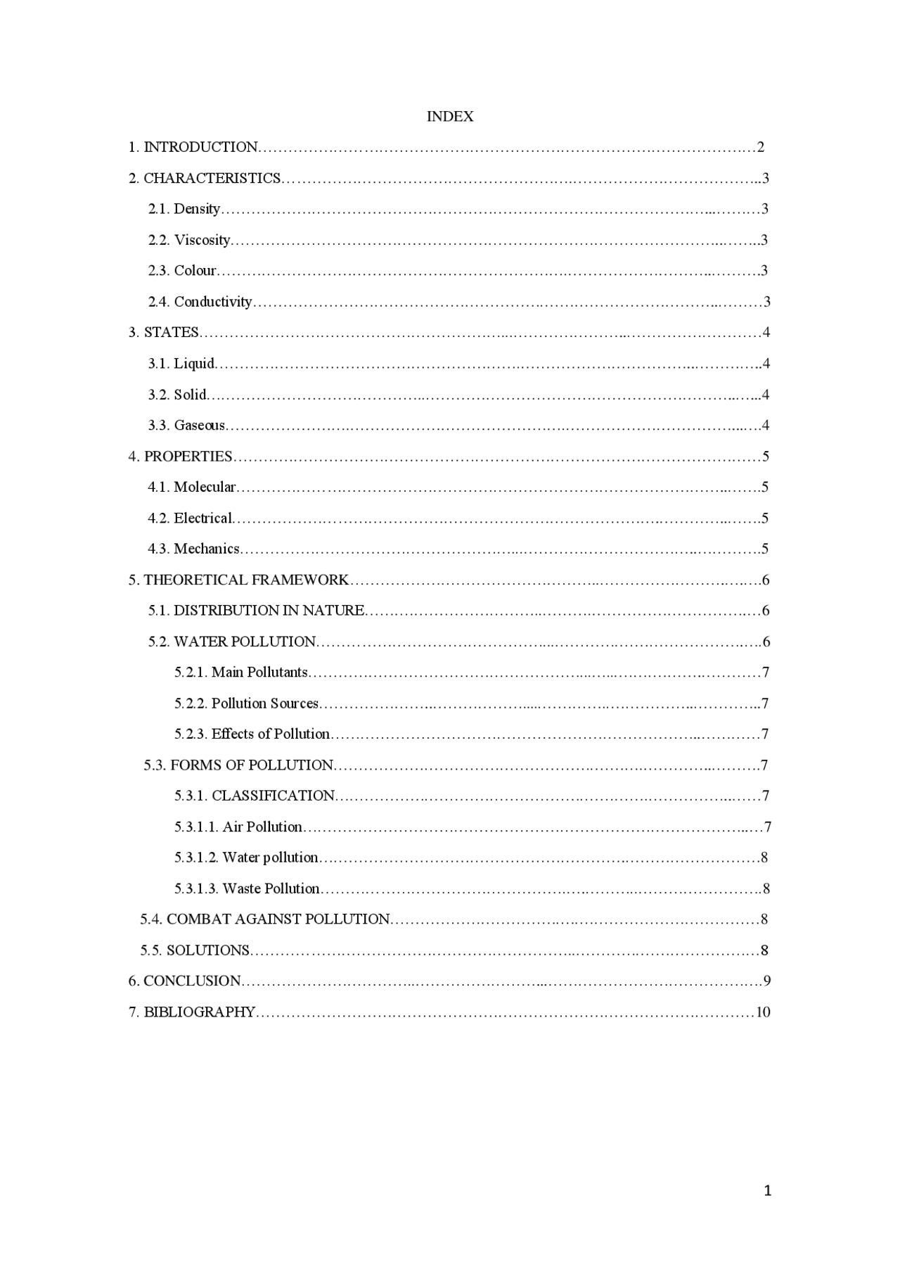 Monograph On Water States Classification Properties Main
