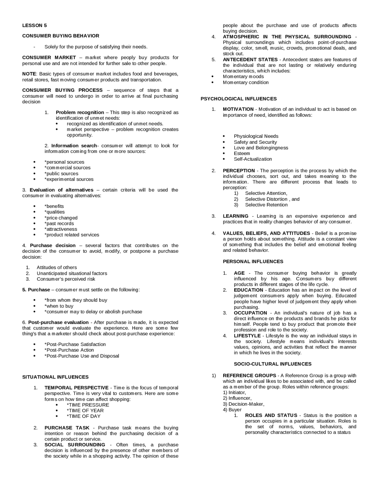 Marketing Management Lecture Notes Marketing Management Docsity