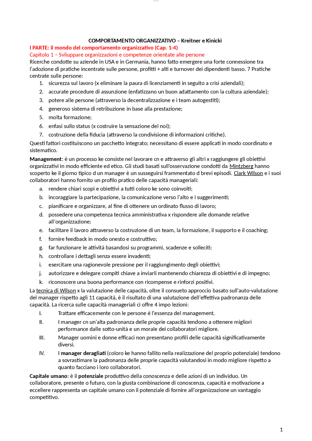 Comportamento organizzativo di Kreitner Kinicki - RIASSUNTO - Completo ...