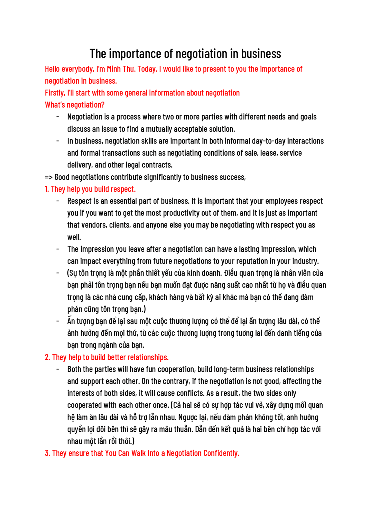 The importance of negotiation in business | Exercises Business English ...