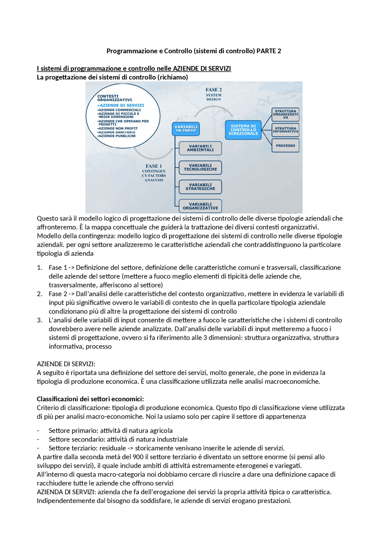Programmazione e controllo seconda parte | Appunti di Programmazione e controllo | Docsity