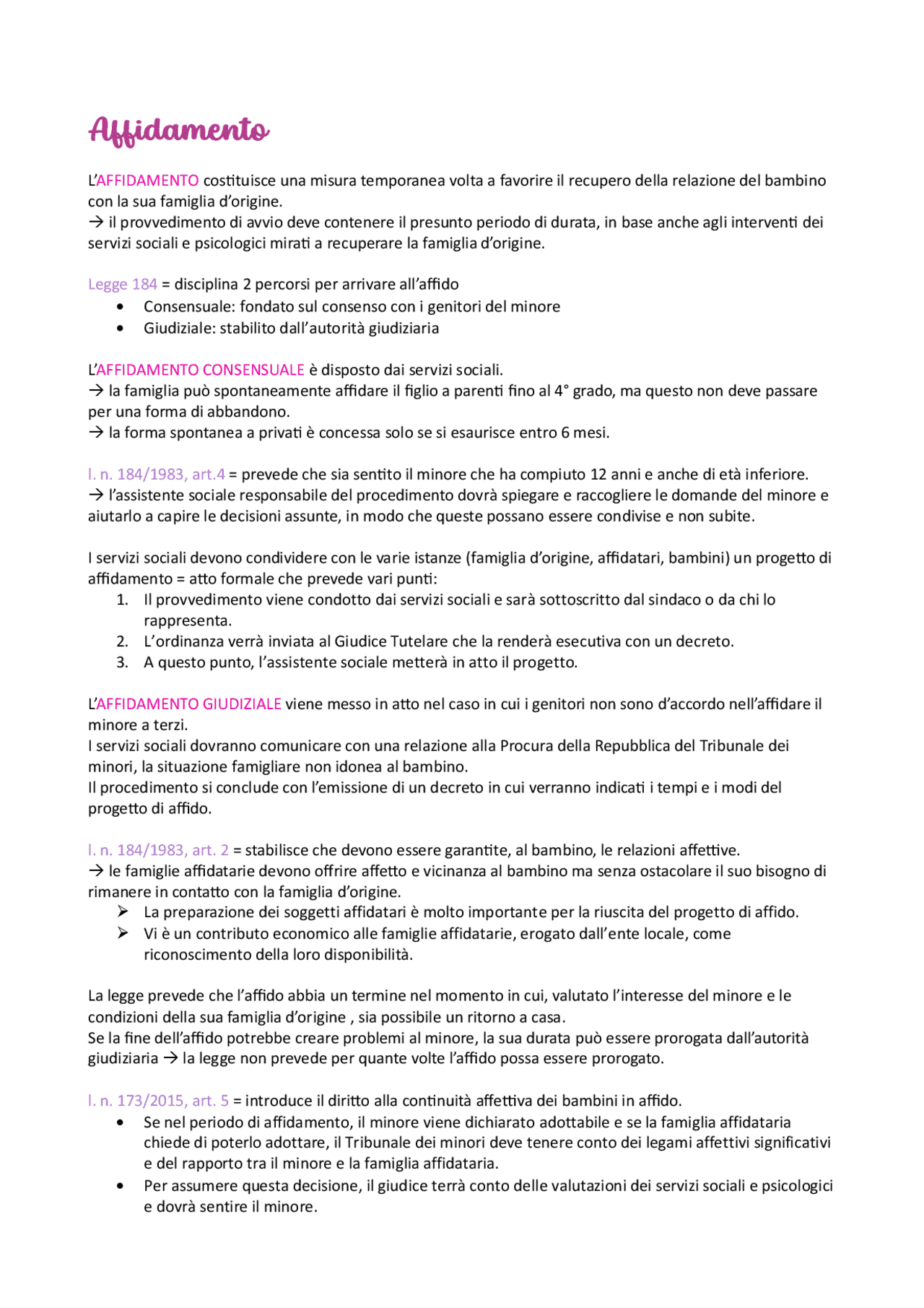Spiegazione Dellaffidamento Schemi E Mappe Concettuali Di Diritto Di