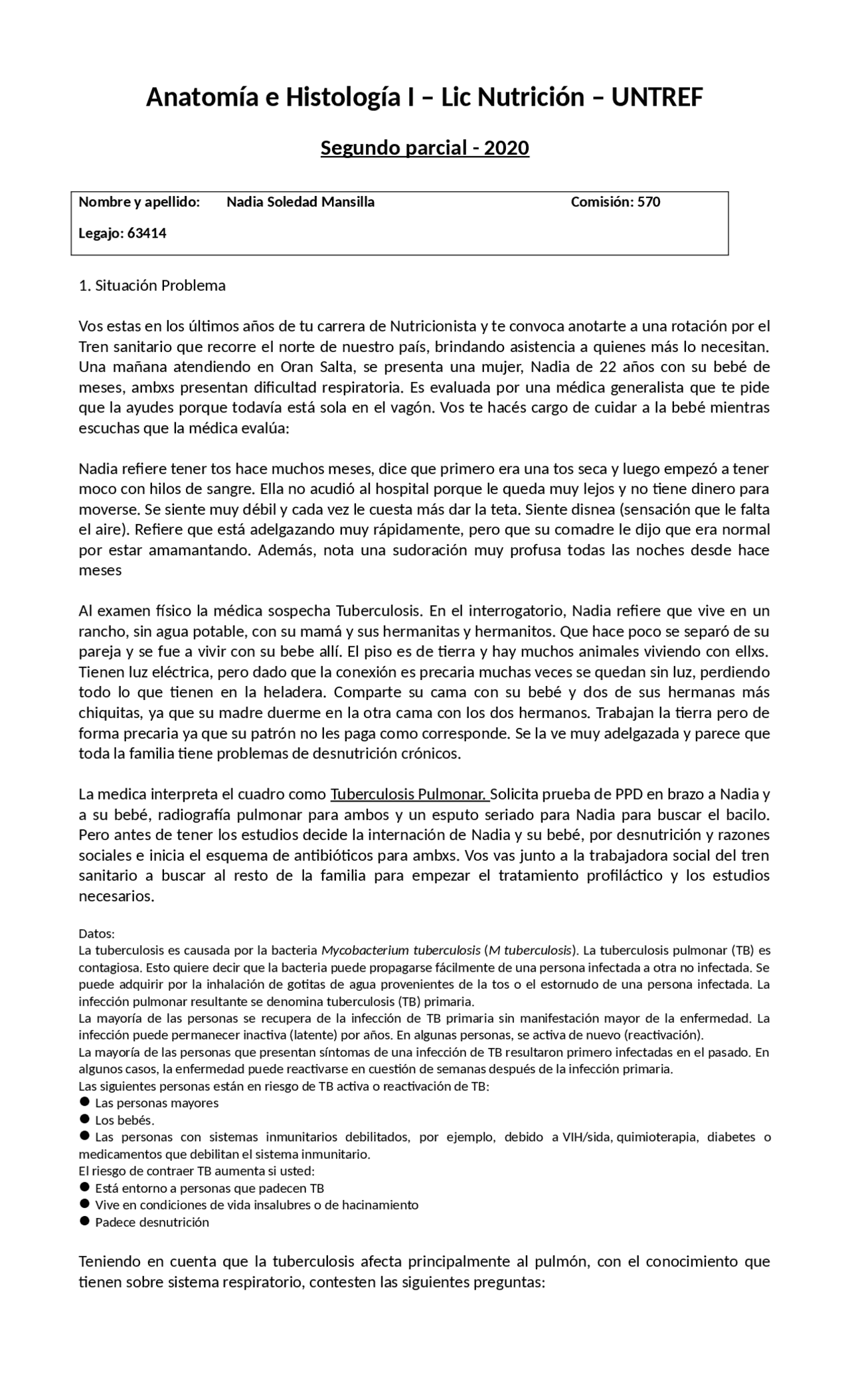 Segundo Examen Parcial Exámenes De Anatomía Docsity