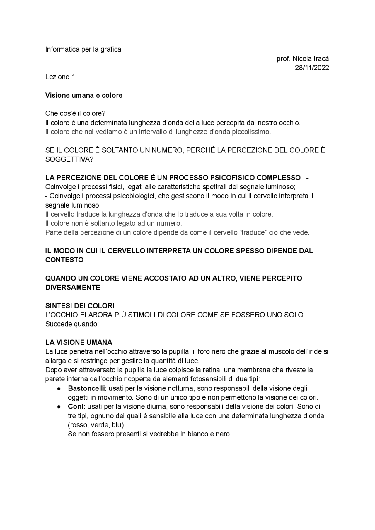 Dispense informatica per la grafica | Dispense di Elementi di Informatica | Docsity