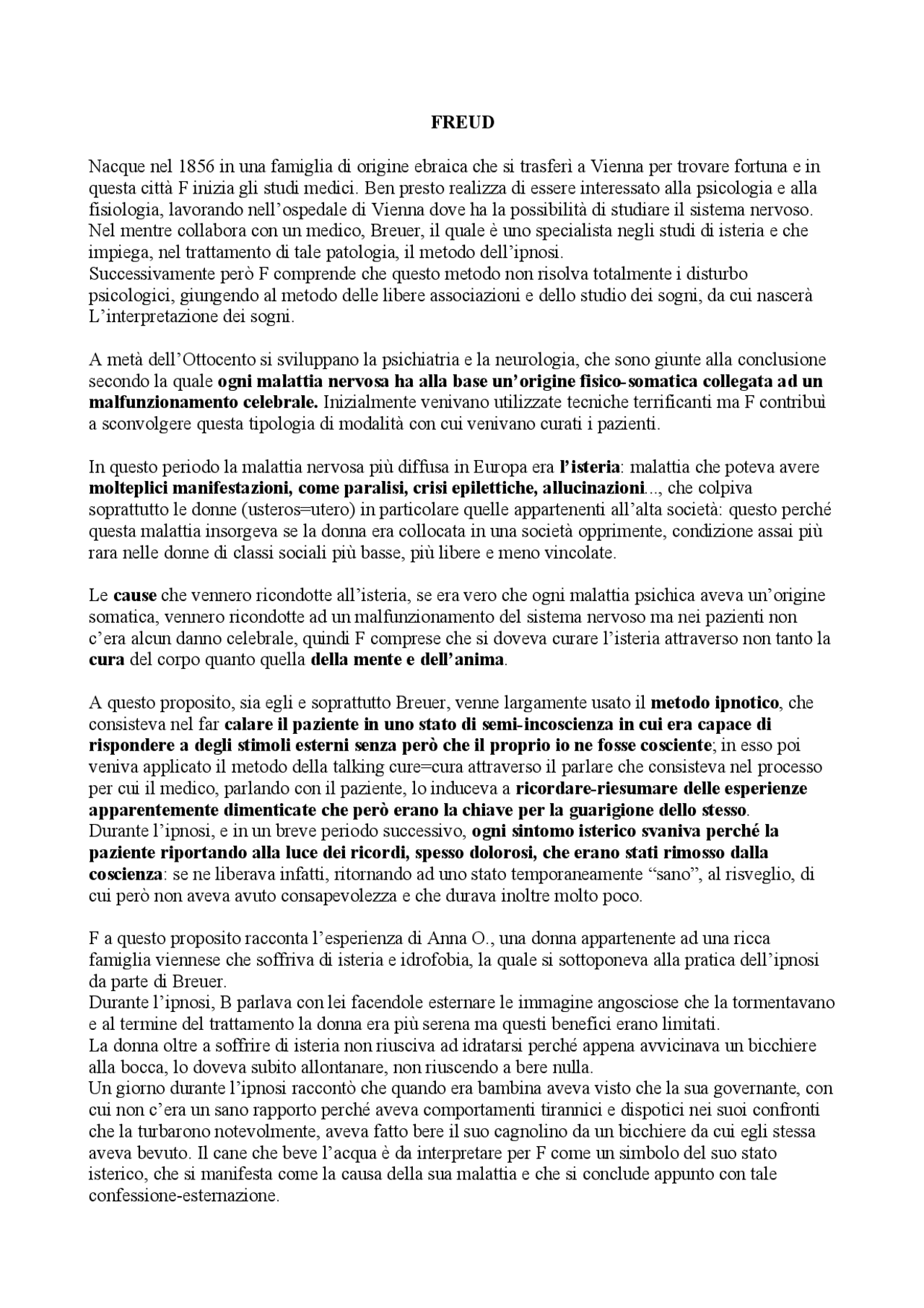 Freud E I Temi Più Importanti Da Lui Trattati Appunti Di Filosofia