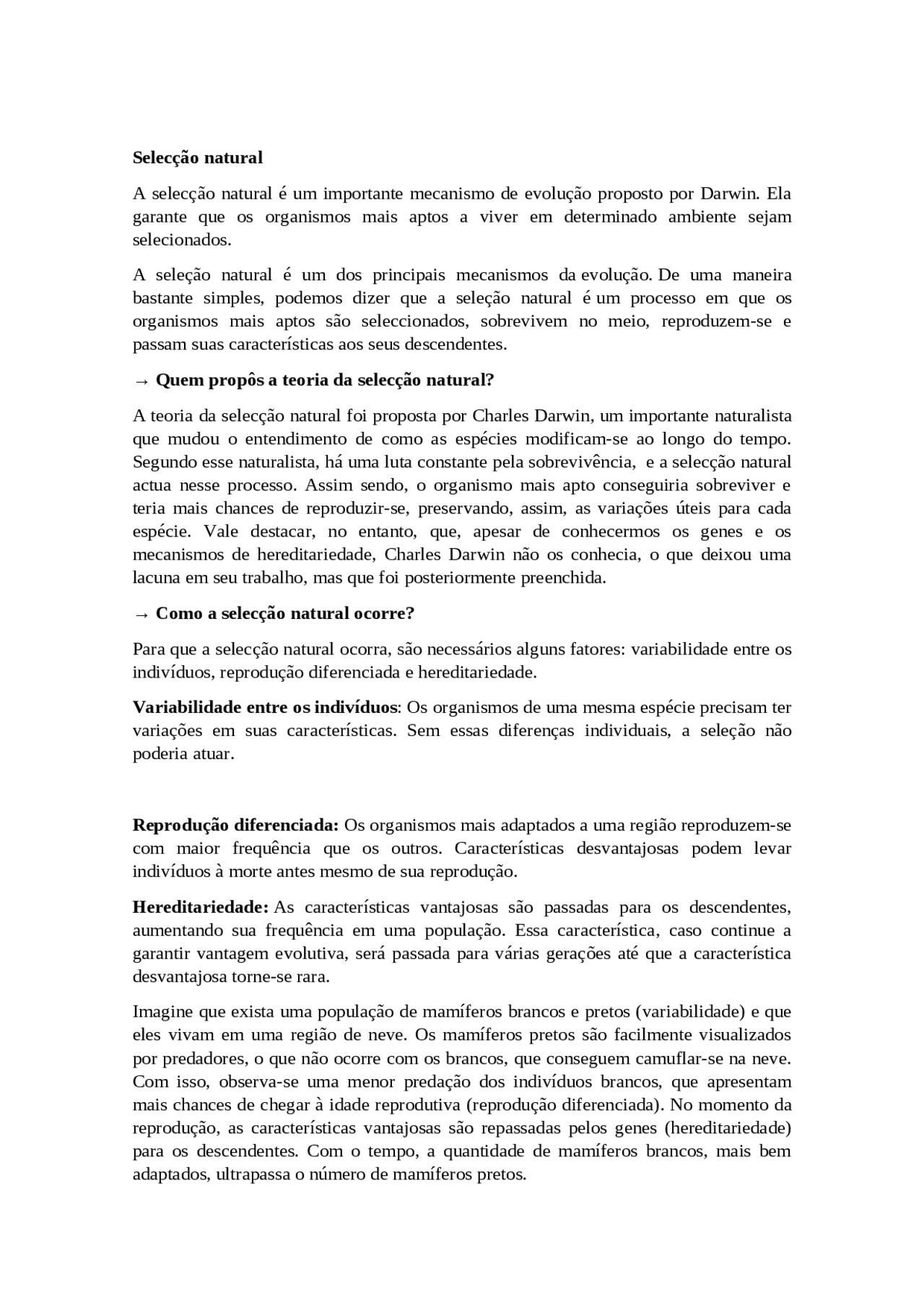 Selecao Natural E Artificial Dos Seres Vivos Resumos Ciências Da