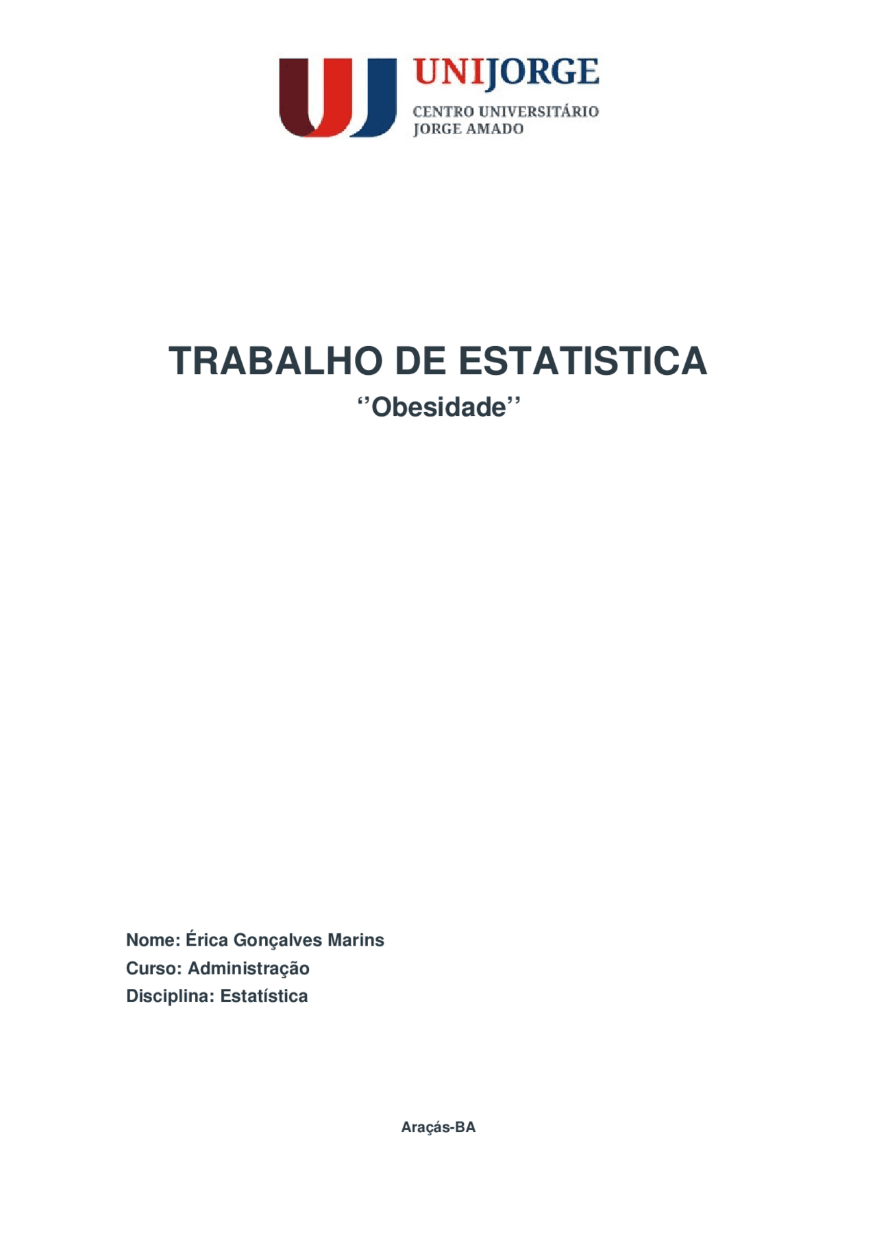 Trabalho De Obesidade Trabalhos Administração Empresarial Docsity