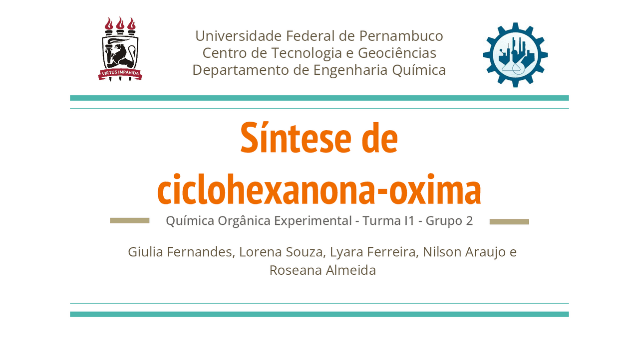 Síntese de ciclohexanona-oxima | Slides Química Orgânica | Docsity